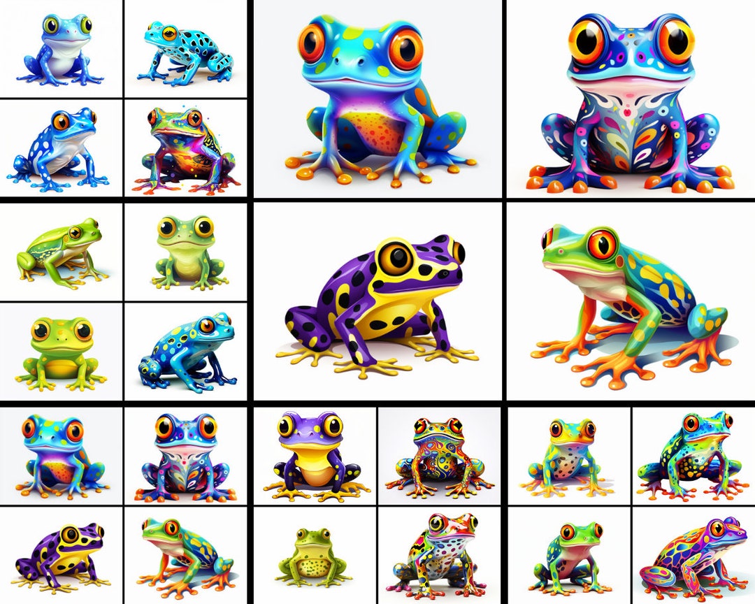 20 Frogs Clipart Frogs Jpg Files White Background Frog Clip Art Nature ...