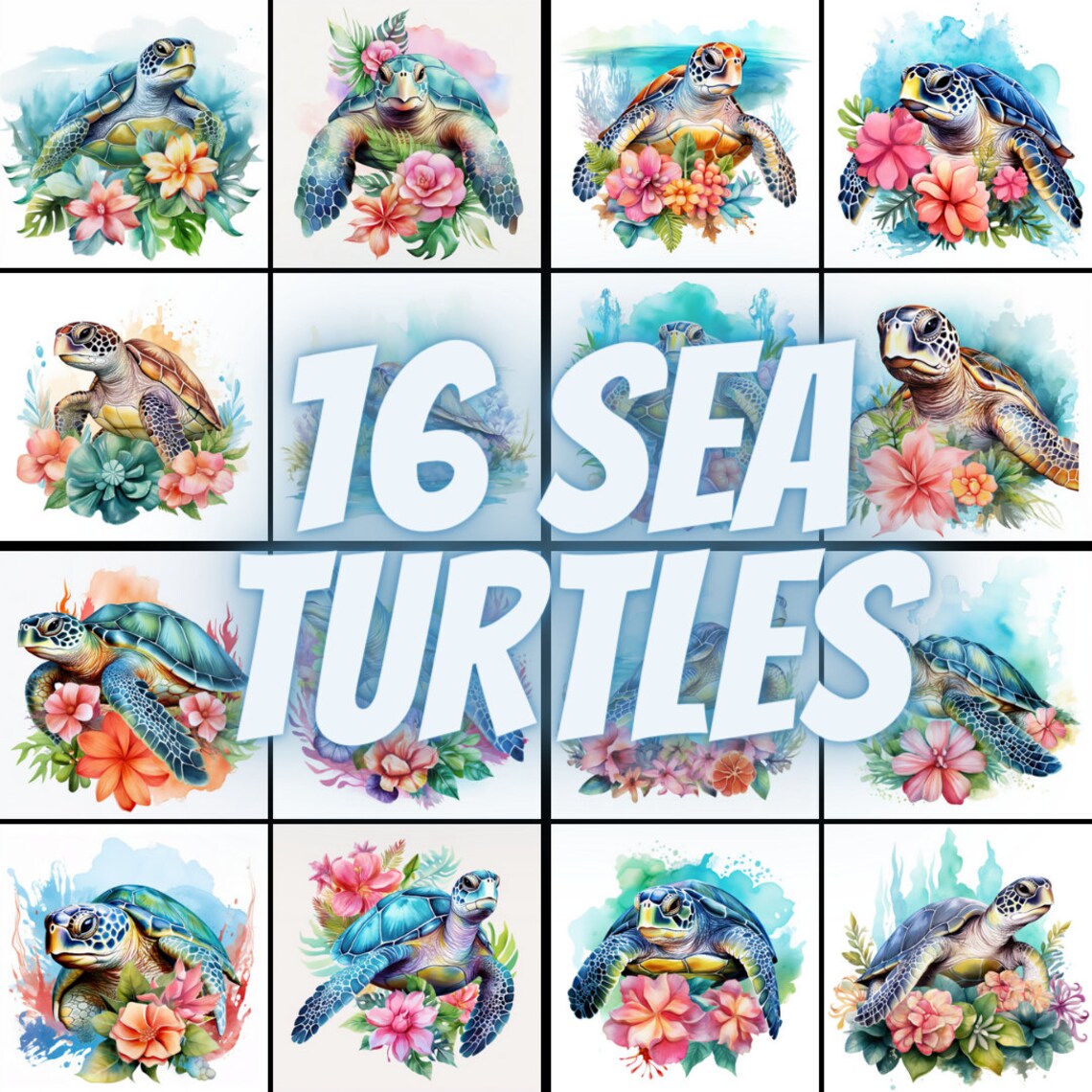 16 Sea Turtles Clipart Sea Turtle Png Files White Background Sea ...