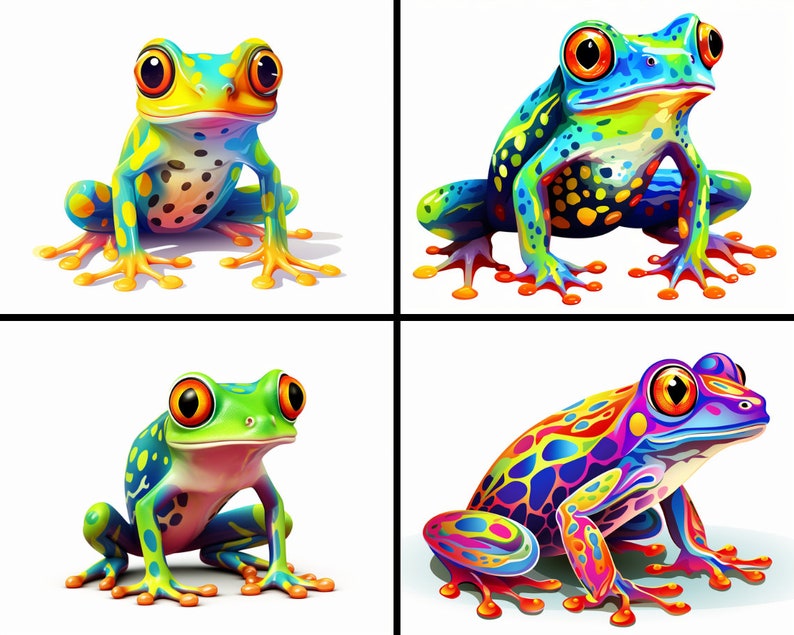 20 Frogs Clipart Frogs Jpg Files White Background Frog Clip Art Nature ...