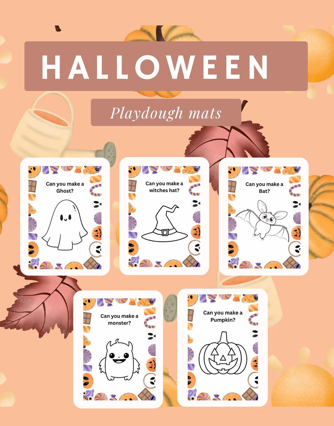 Halloween Play-dough Mats - Etsy