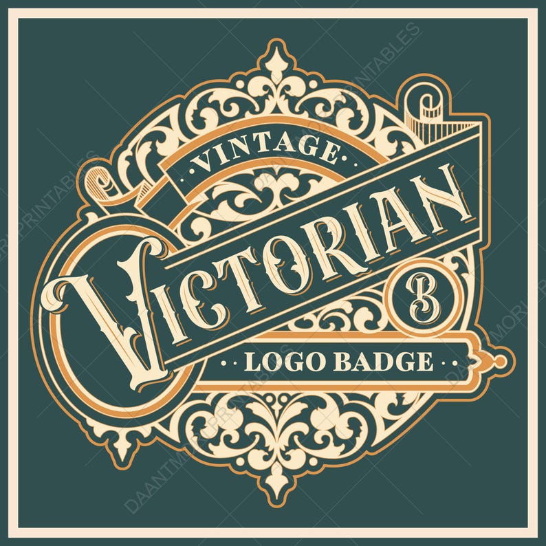 Vintage Ornate Logo Frames Bundle: Victorian Badge Designs (digital ...