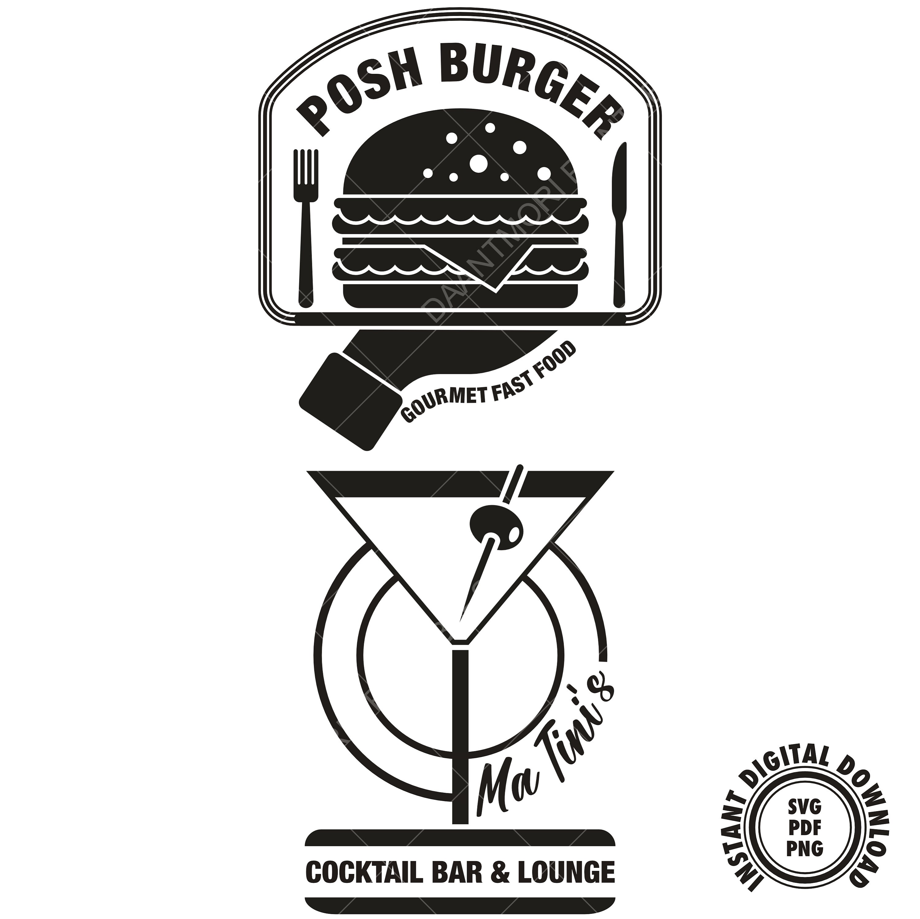 Restaurant Logo Templates: Cafe, Bar, Shop Logo Bundle (SVG, PDF, PNG ...