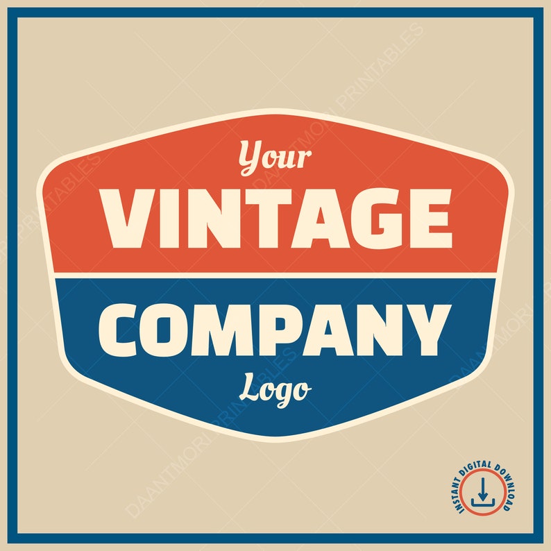 Retro Logo Badge Templates: Editable Vintage Company Logos (SVG, PNG ...