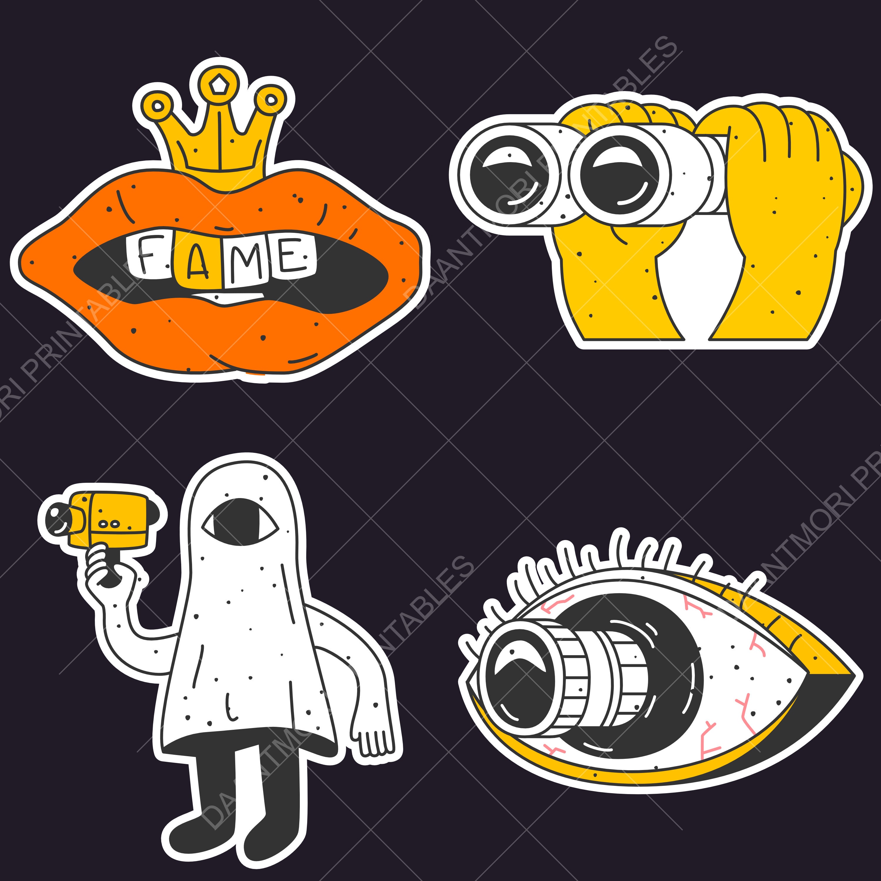 Cartoon PNG Sticker Bundle, Social Cartoon Doodle Stickers, Funny Hand ...
