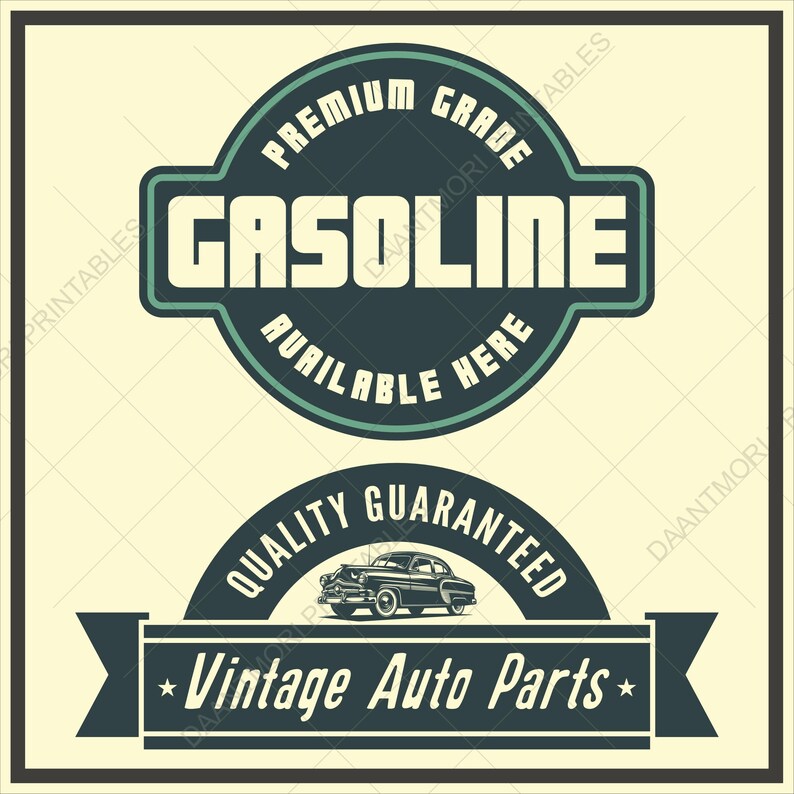 Vintage 50s Gas Station Logos, Retro Oil Labels (digital Download) - Etsy
