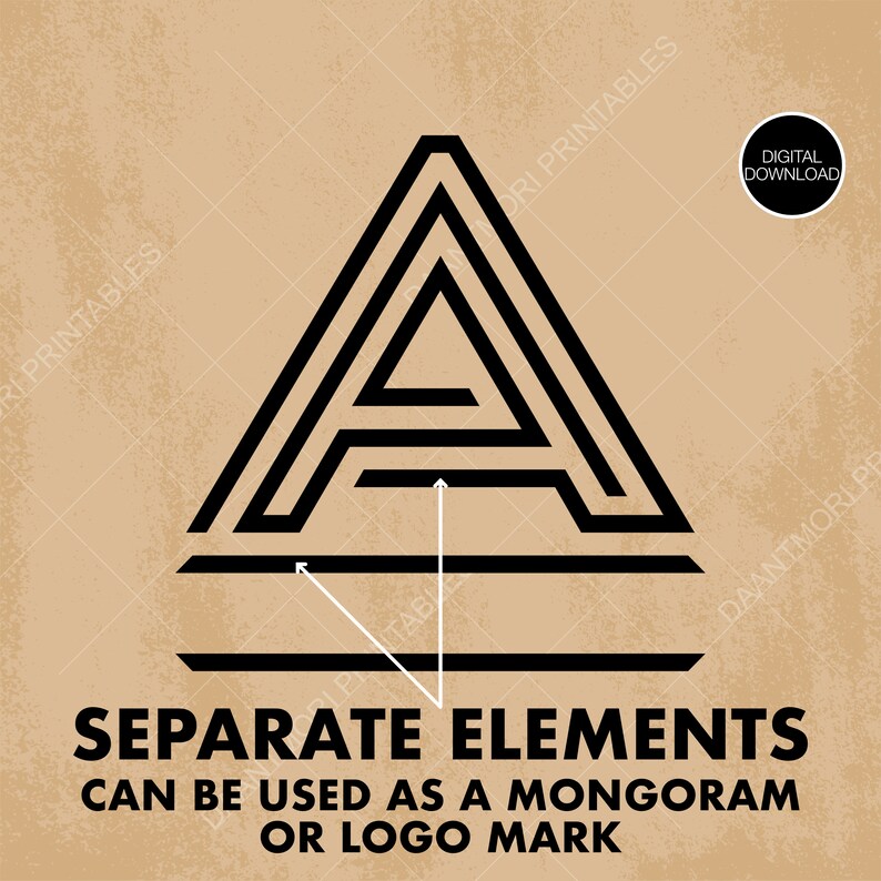 Linemark Monogram Letter Set: SVG Font Bundle (digital Download) - Etsy