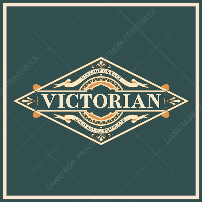 Vintage Ornate Logo Frames Bundle: Victorian Badge Designs (digital ...