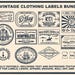 Vintage Clothing Label Bundle: Editable Retro Logo Designs (digital ...