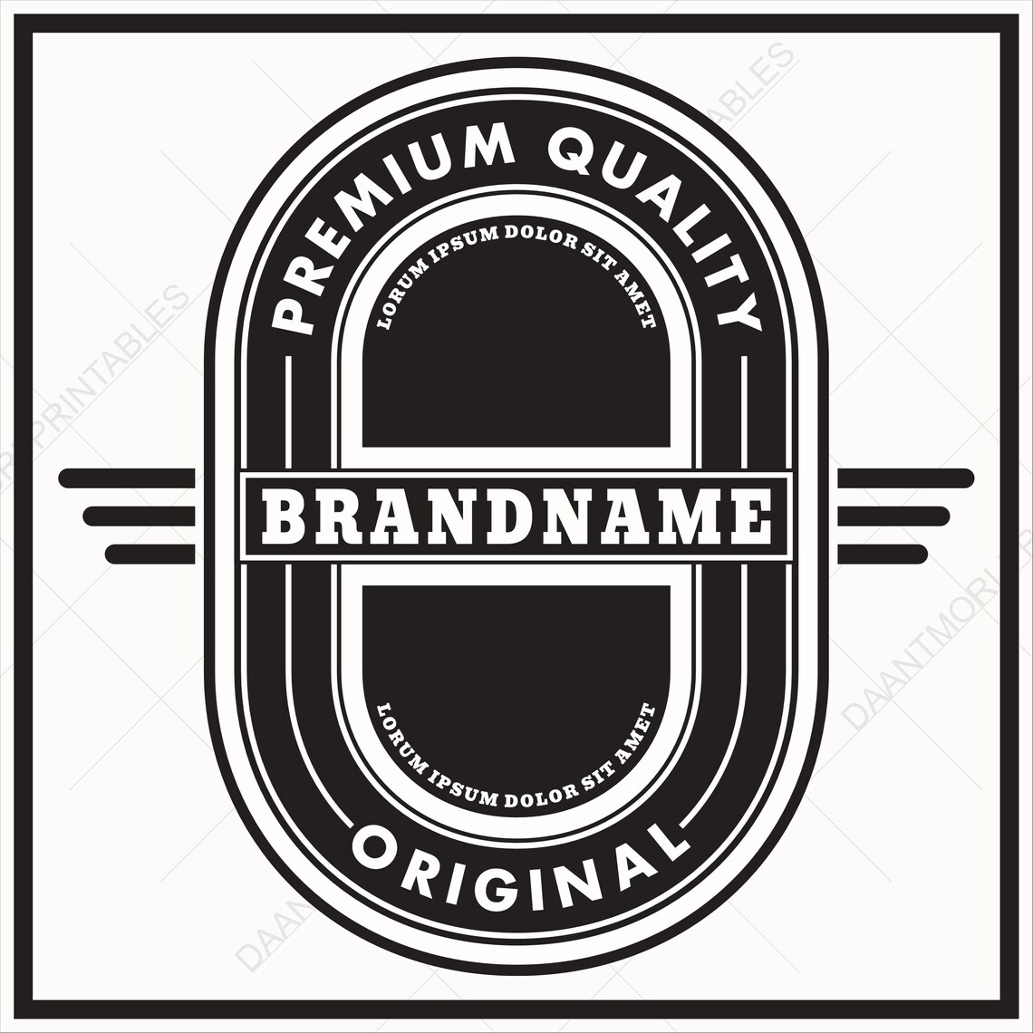 Vintage Oval Logo Badge Bundle: Editable Emblem Designs (digital ...