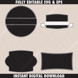 Blank Logo Templates Bundle: DIY Badge & Patch Designs (SVG, EPS ...