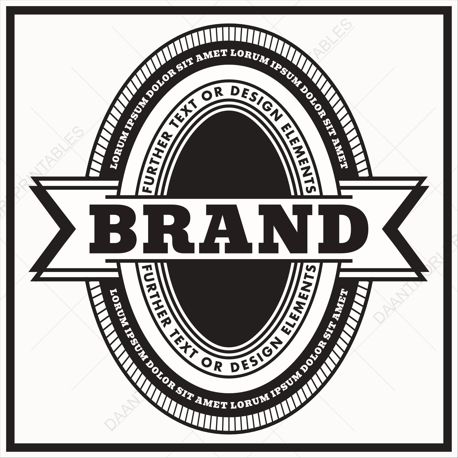 Vintage Oval Logo Badge Bundle: Editable Emblem Designs (digital ...