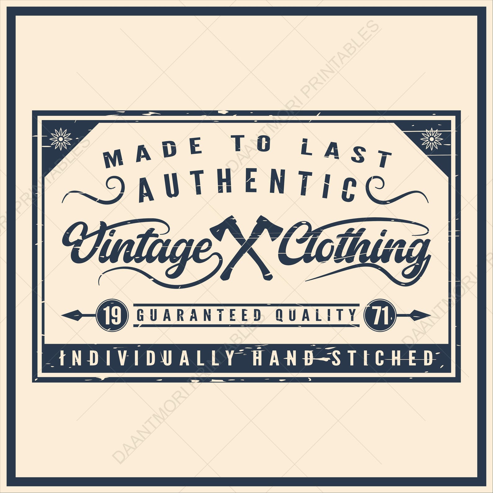Vintage Clothing Label Bundle: Editable Retro Logo Designs (digital ...