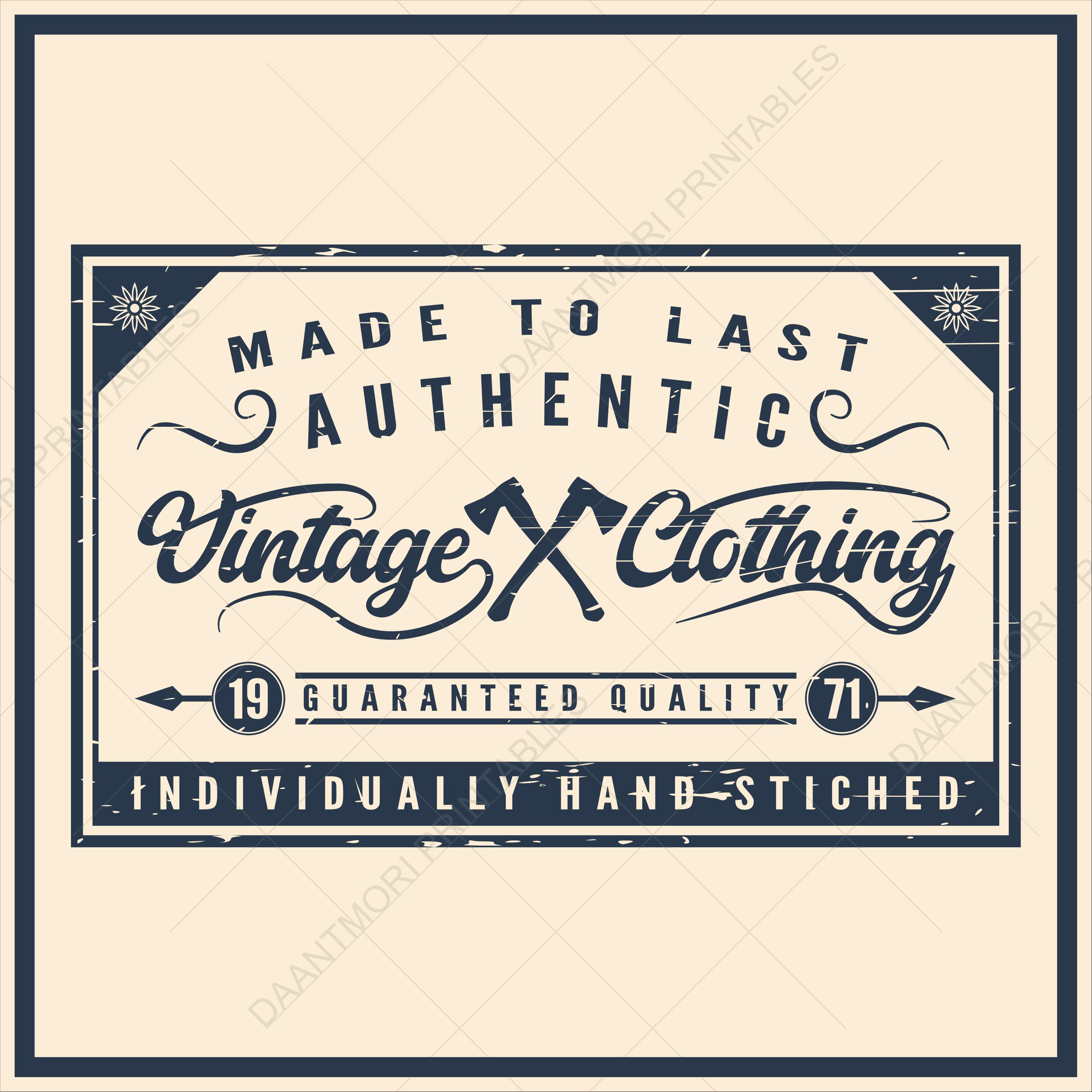 Vintage Clothing Label Bundle: Editable Retro Logo Designs (digital ...