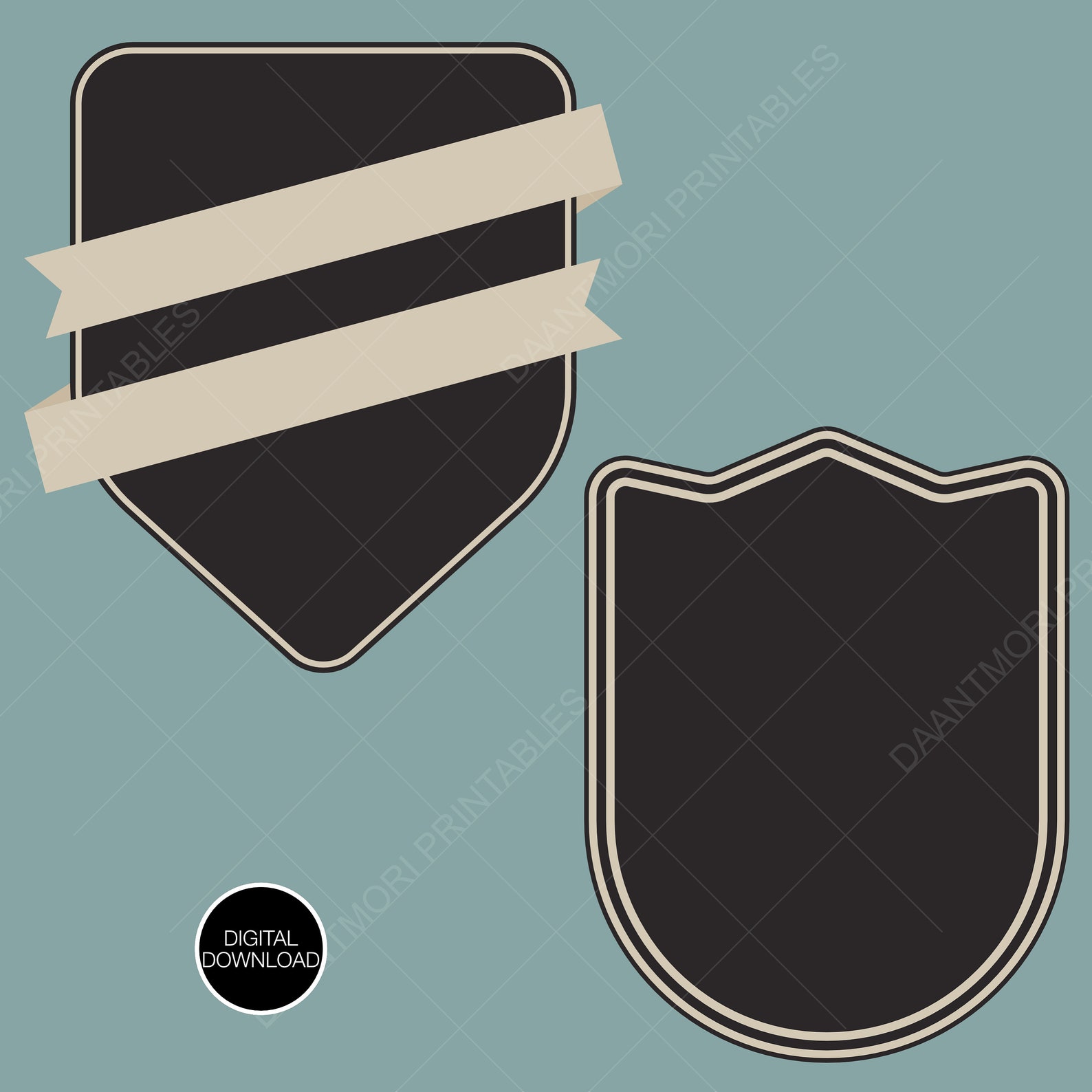Vintage Shield Badge Logo Bundle, Blank Editable Shield Logo Template ...