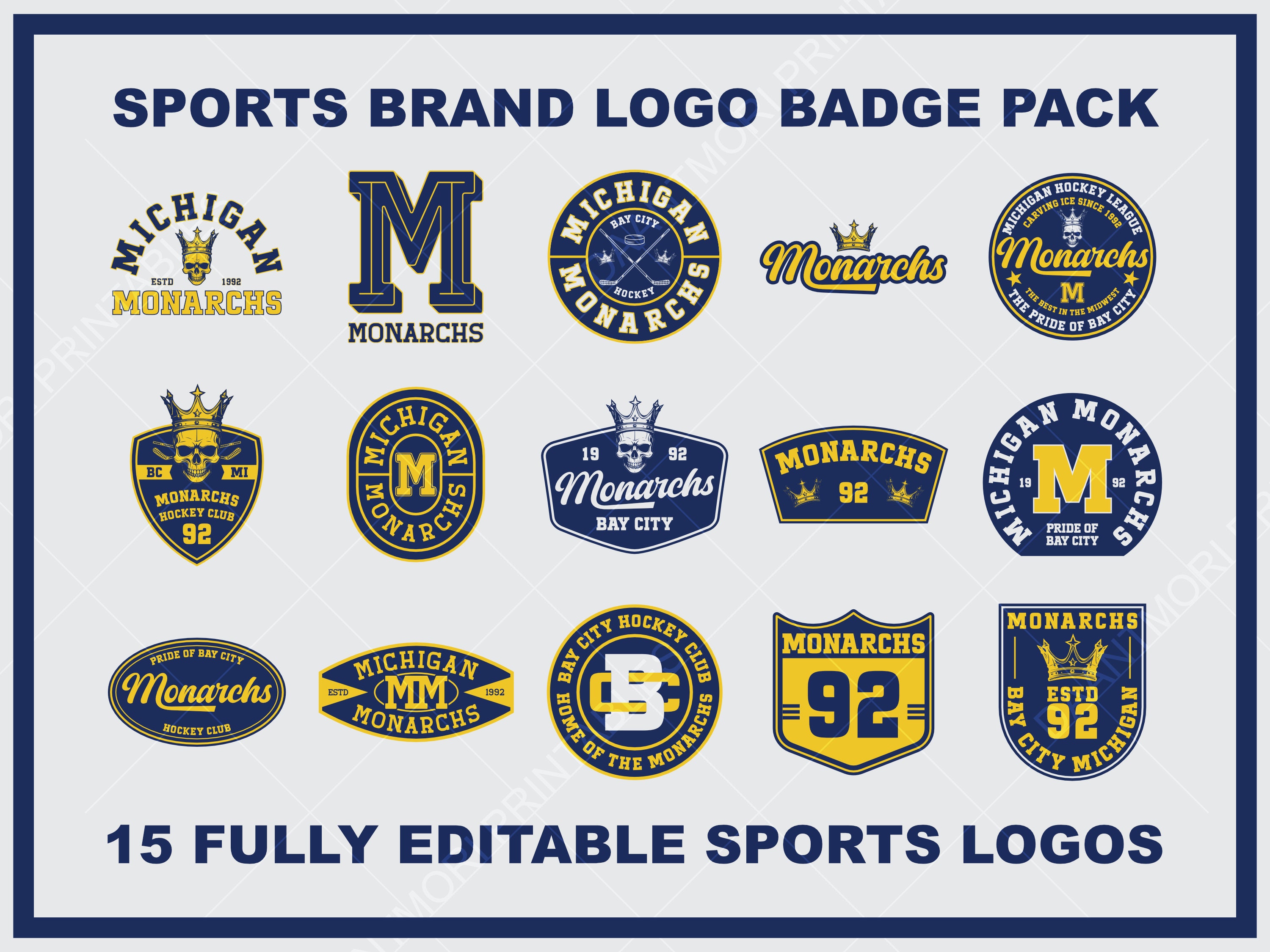Sports Brand Logo Bundle, Sports Club Emblem, Football Logo Design ...