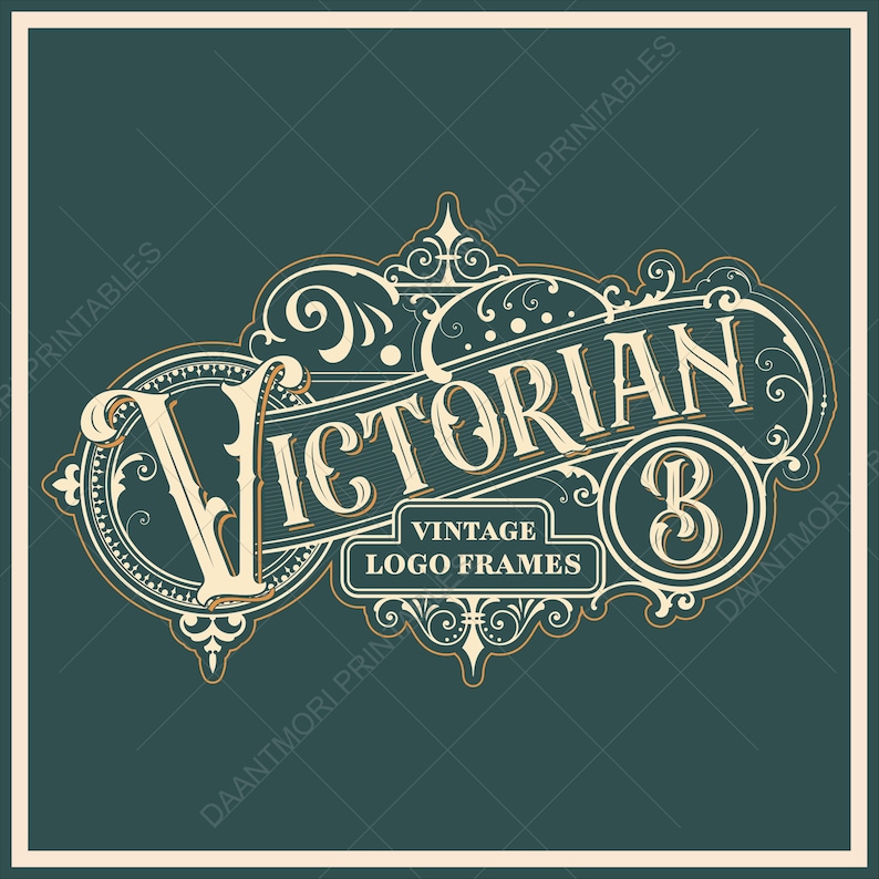 Vintage Ornate Logo Frames Bundle: Victorian Badge Designs (digital ...