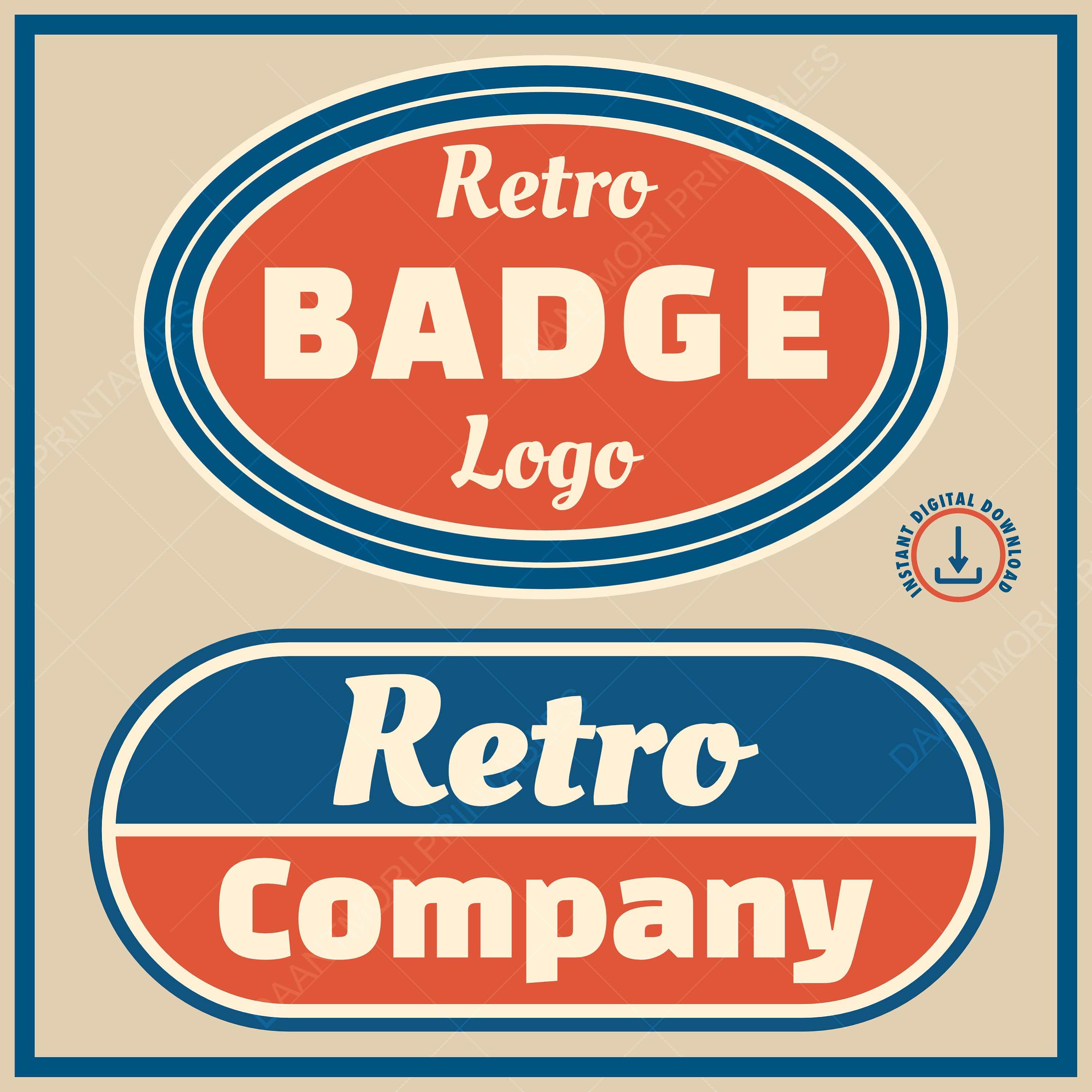 Retro Logo Badge Templates: Editable Vintage Company Logos (SVG, PNG ...