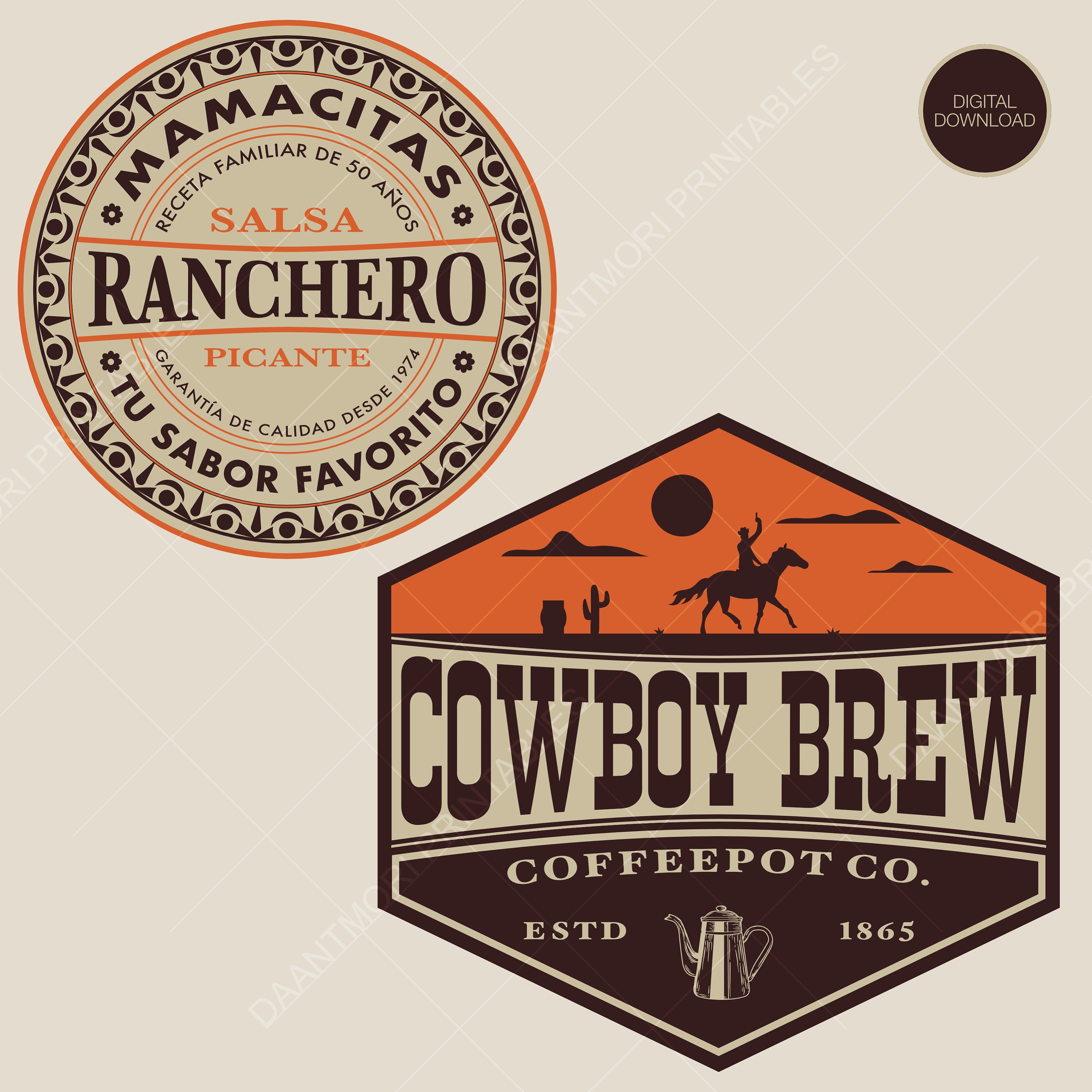 Wild West Logo Bundle: Cowboy & Cowgirl Emblems (digital Download - Etsy