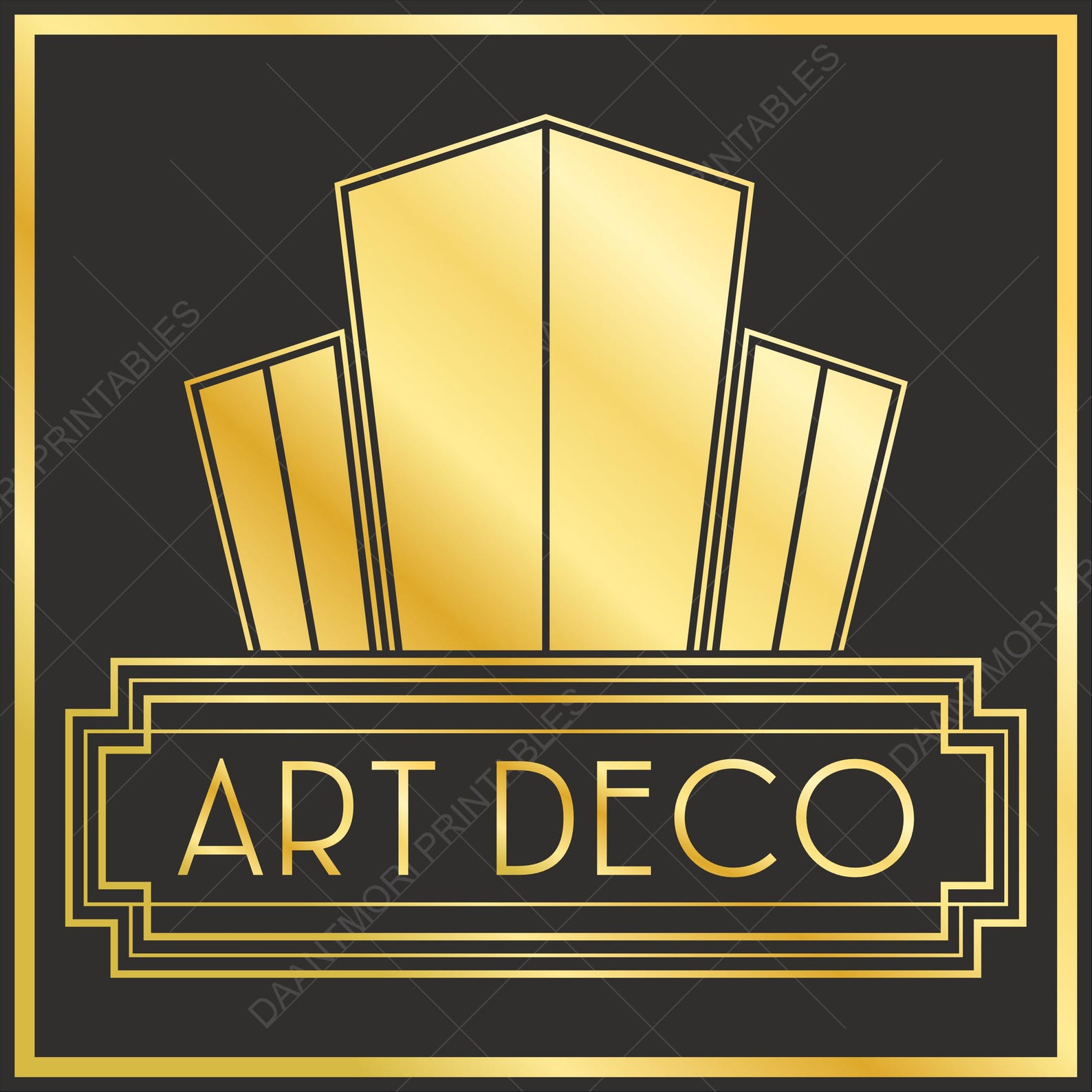 Art Deco Logo Frames: Geometric Borders Bundle (digital Download) - Etsy