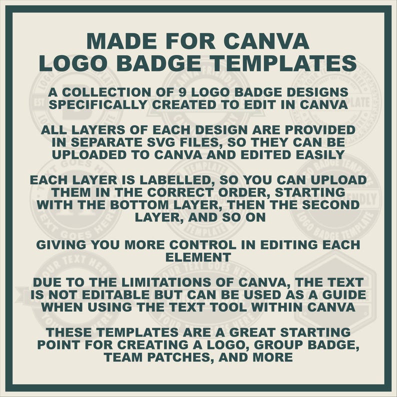 Canva Logo Templates, Vintage Logo Badge Templates, Editable Label ...