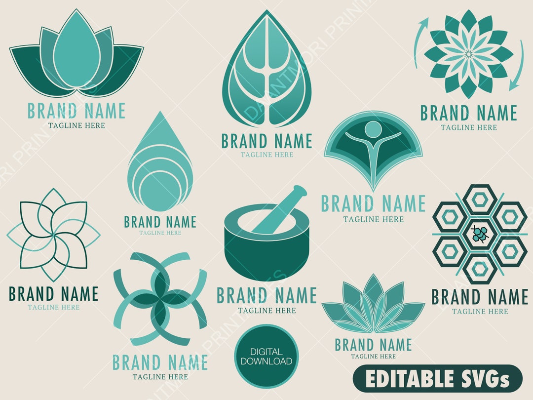 Nature Logo, Wellbeing Logo Set, Wellness Logo Design, Organic Logo ...