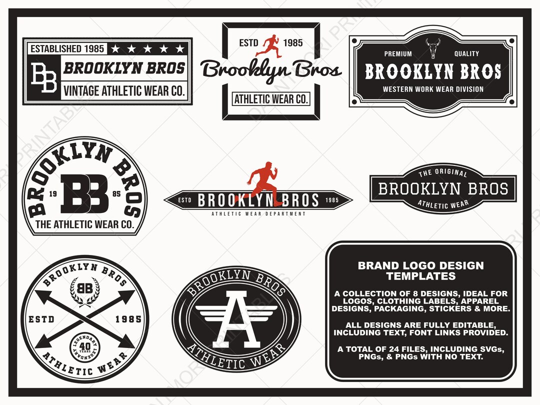 Clothing Label Logo Design Templates, Apparel Labels, Athletic Wear ...