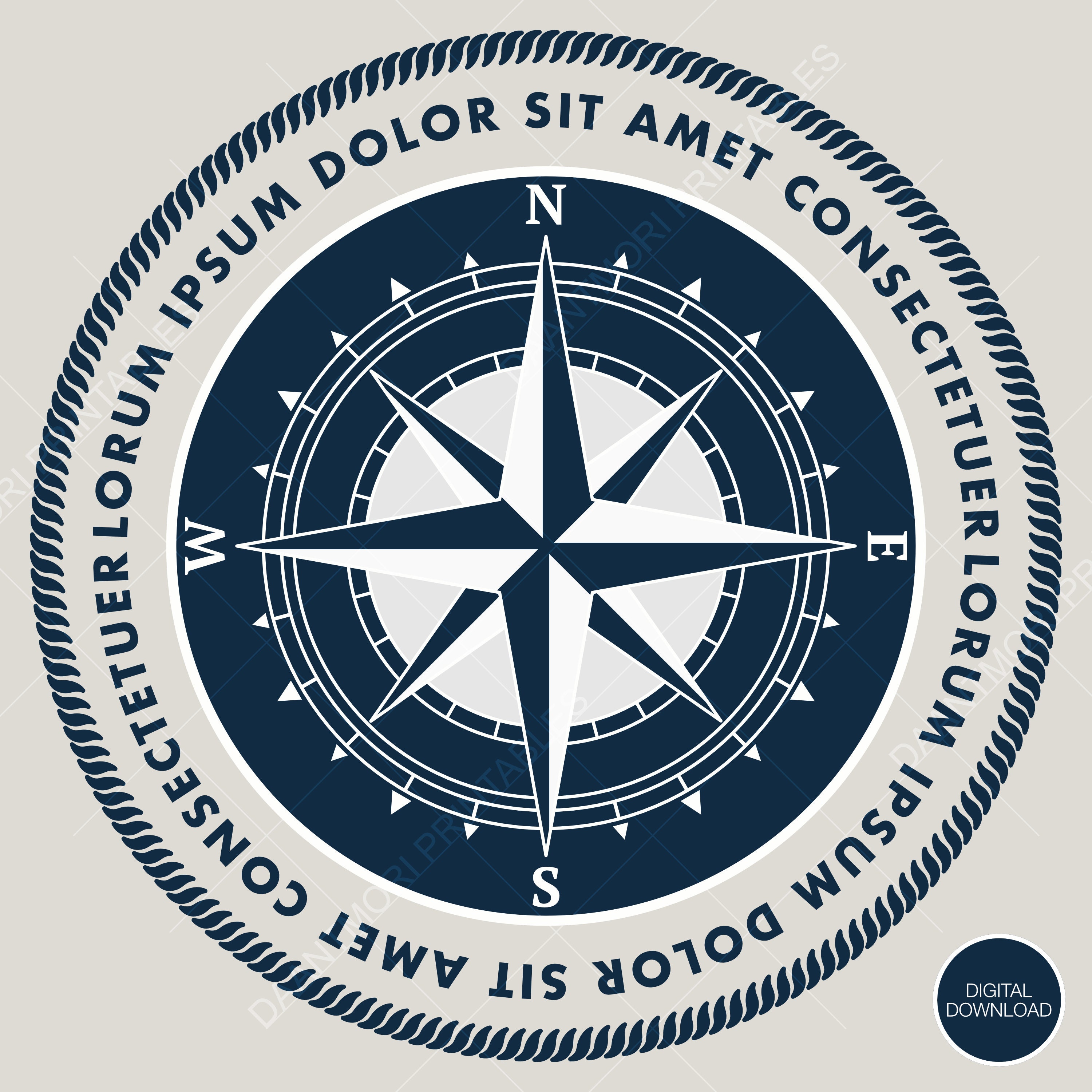 Nautical Logo Templates: Editable Marine SVG Bundle (digital Download ...