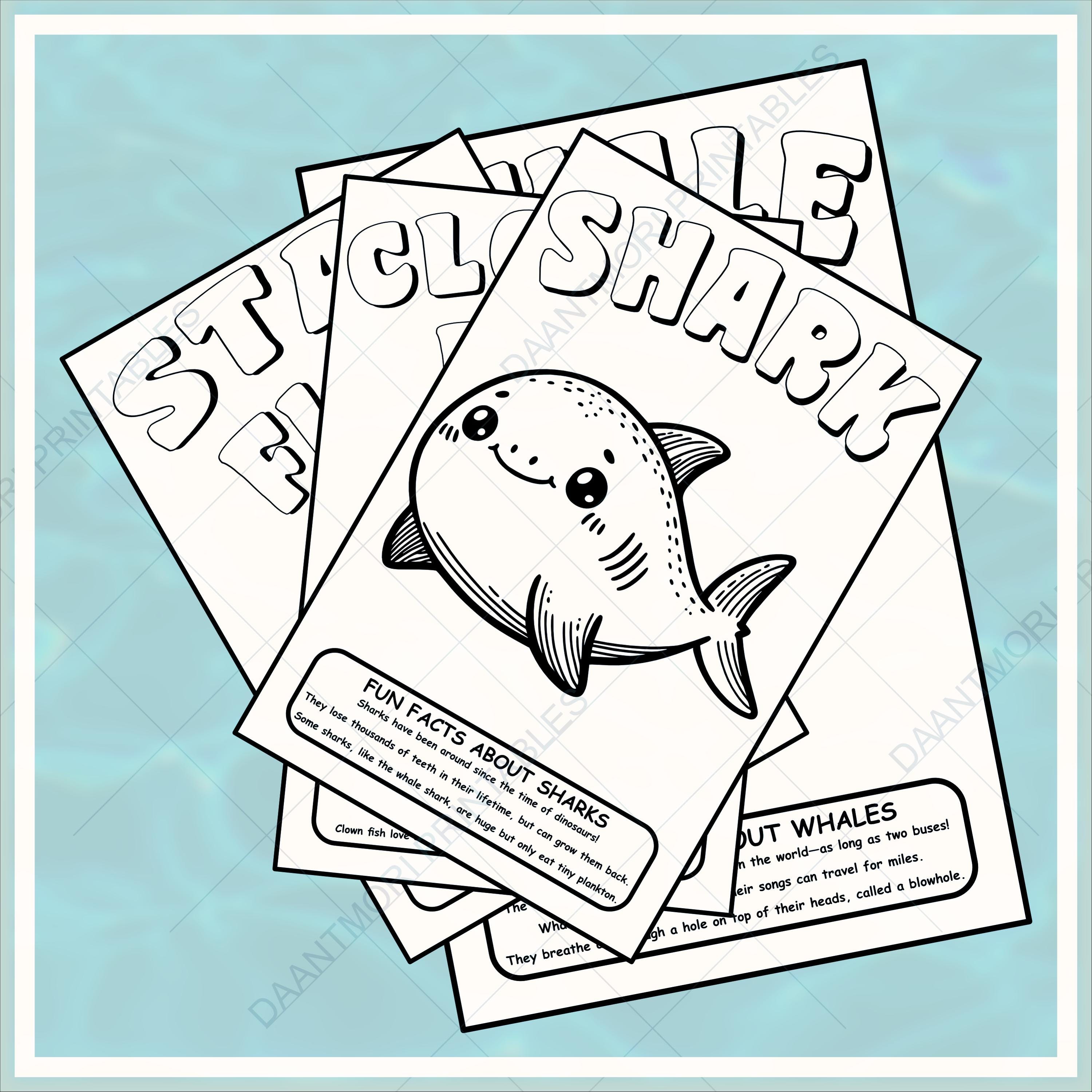 Sea Life Coloring Pages for Kids, Marine Creatures Facts (digital ...