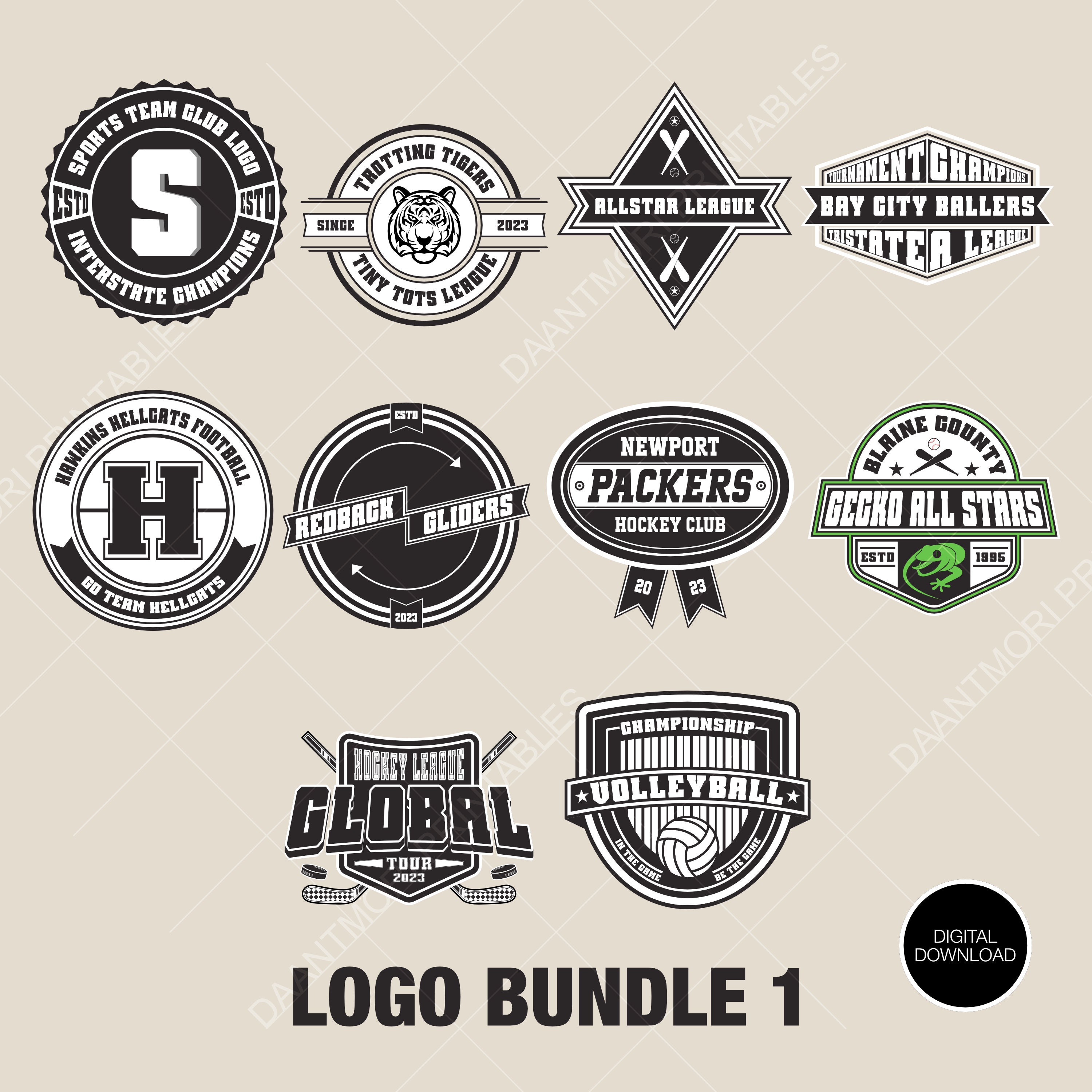 Vintage Badge Logo Bundle: Editable SVG Stamps, Labels (digital ...