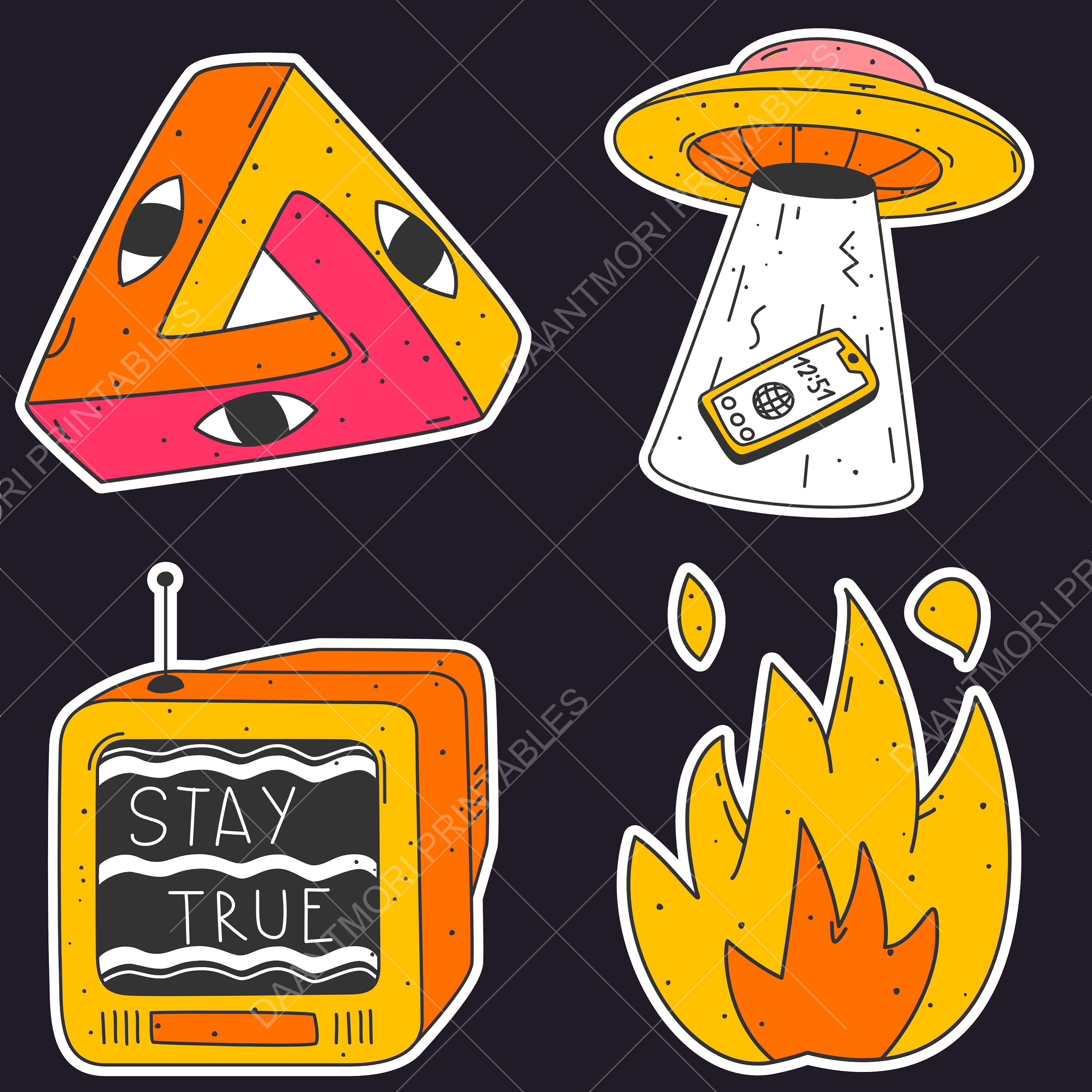 Cartoon PNG Sticker Bundle, Social Cartoon Doodle Stickers, Humorous ...