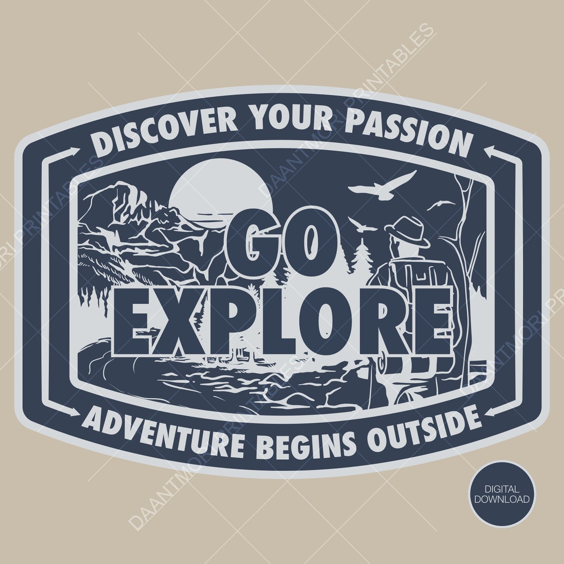 Outdoor Adventure Logo Templates, Hiking Badge Design Bundle, Camping ...