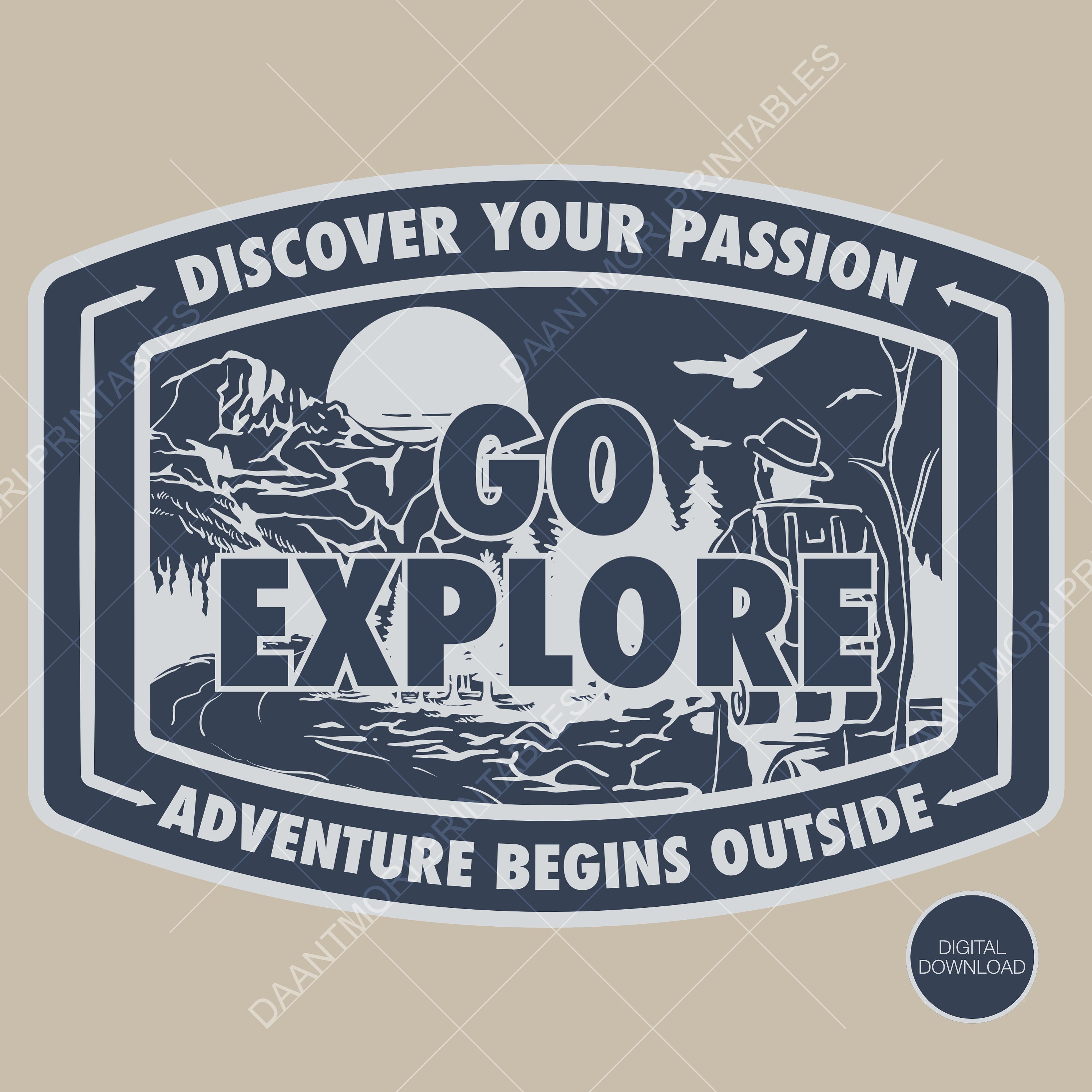 Outdoor Adventure Logo Templates: Hiking, Camping Badge Designs ...
