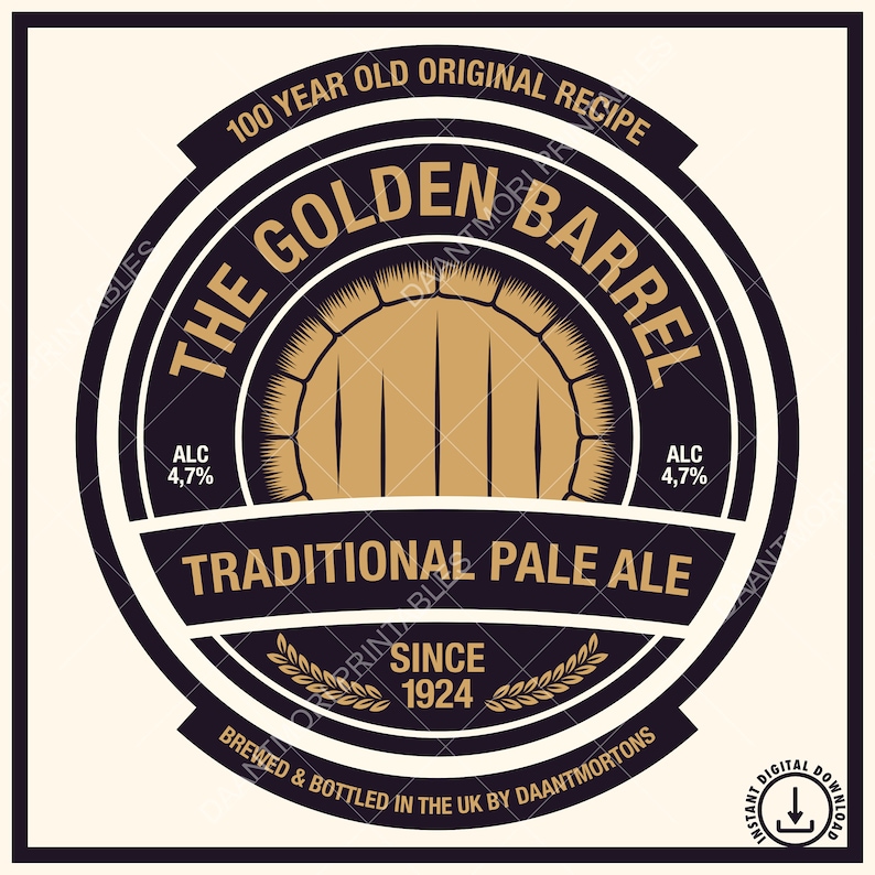 Vintage Beer Bottle Label Templates: Editable Lager Logos (SVG & PNG ...