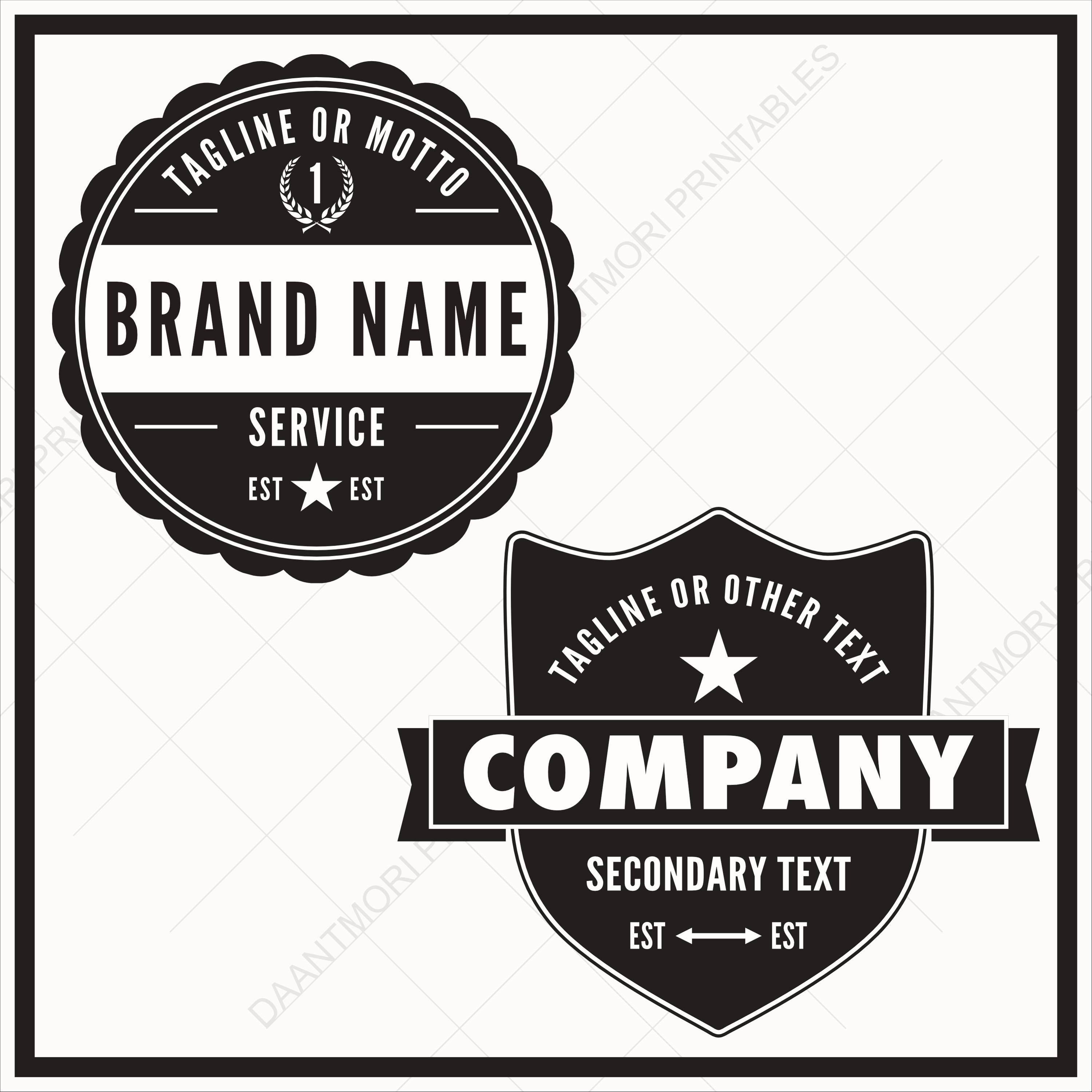 Vintage Shield Logo Badge Bundle: Editable Vector Stamps (digital ...