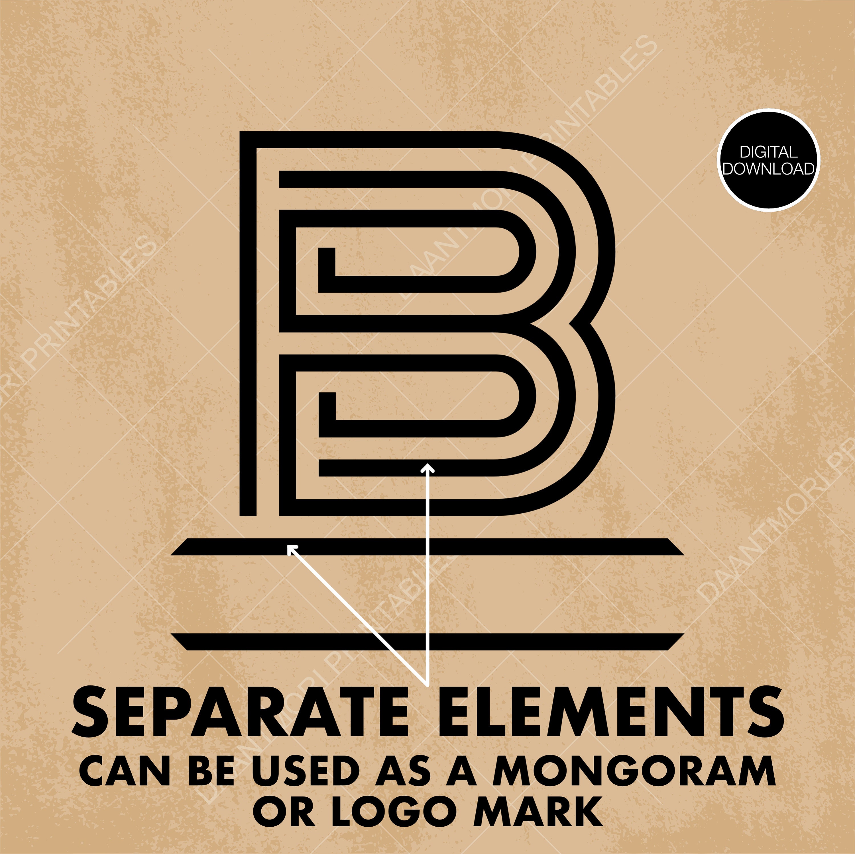 Font Monogram SVG Bundle, Logo Mark Letter Set, Linemark Monogram Letter Set, Alphabet SVG ...