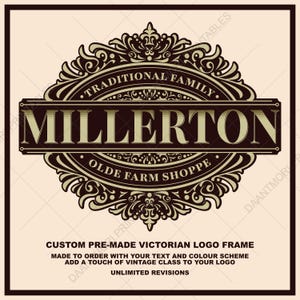 Custom Pre-made Victorian Logo, Vintage Made to Order Logo Personalised ...