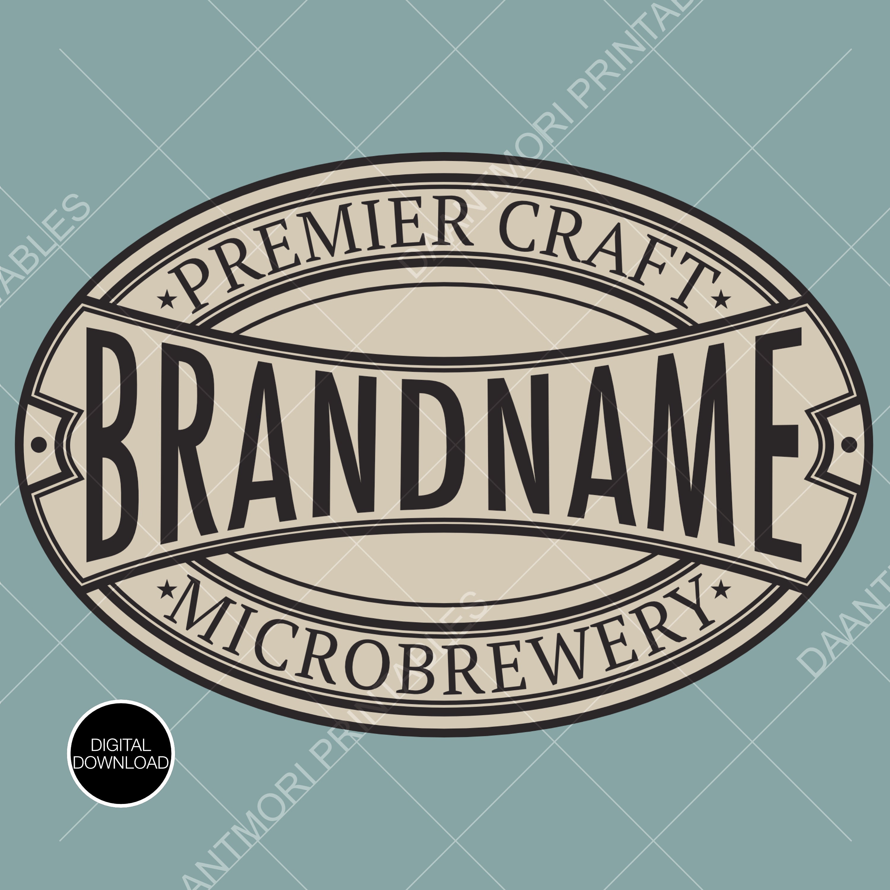 Editable Vintage Oval Logo Badge Bundle: DIY Emblem Designs (SVG, PNG ...