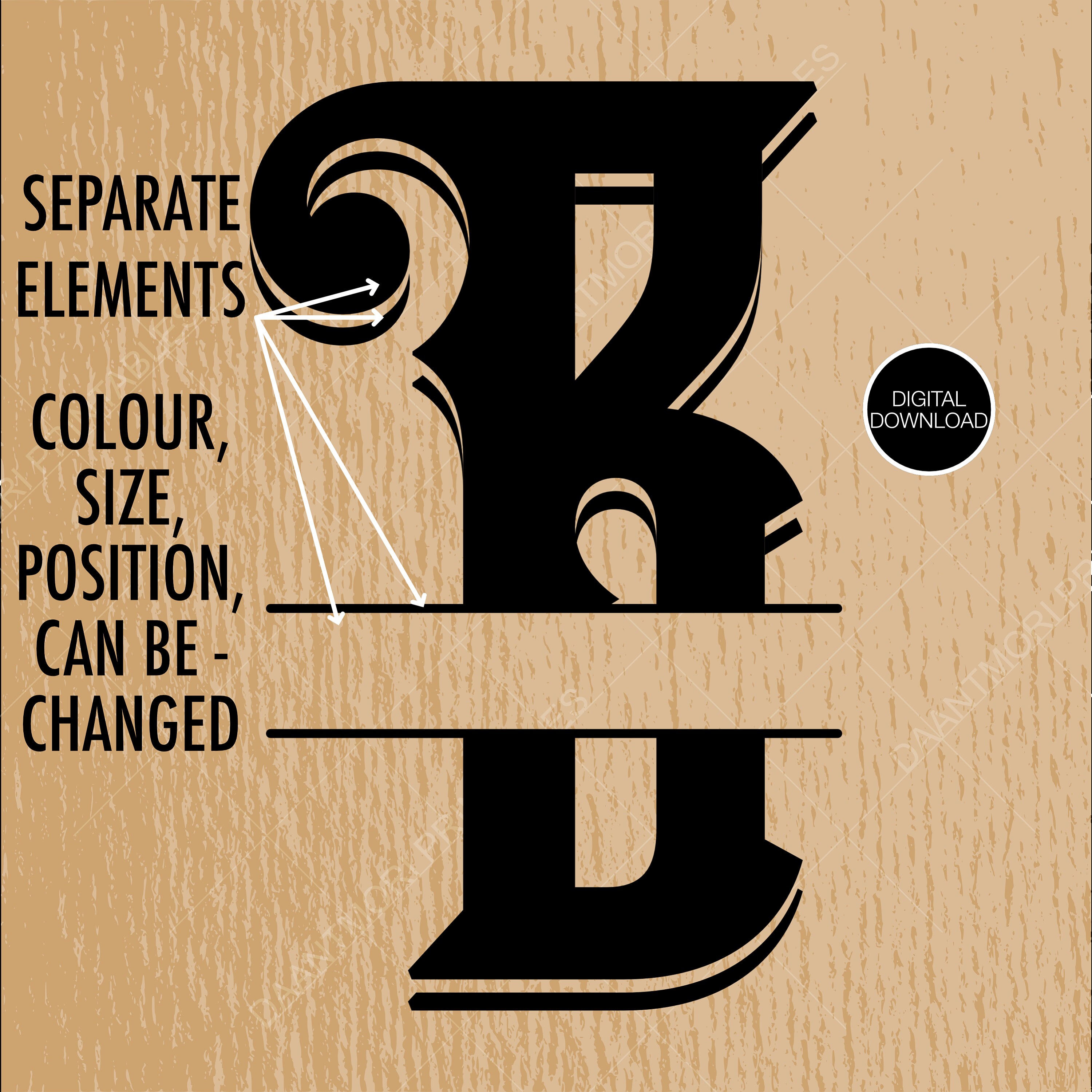 Monogram Font Bundle, Split Monogram Letter Set, Monogram Alphabet SVG ...