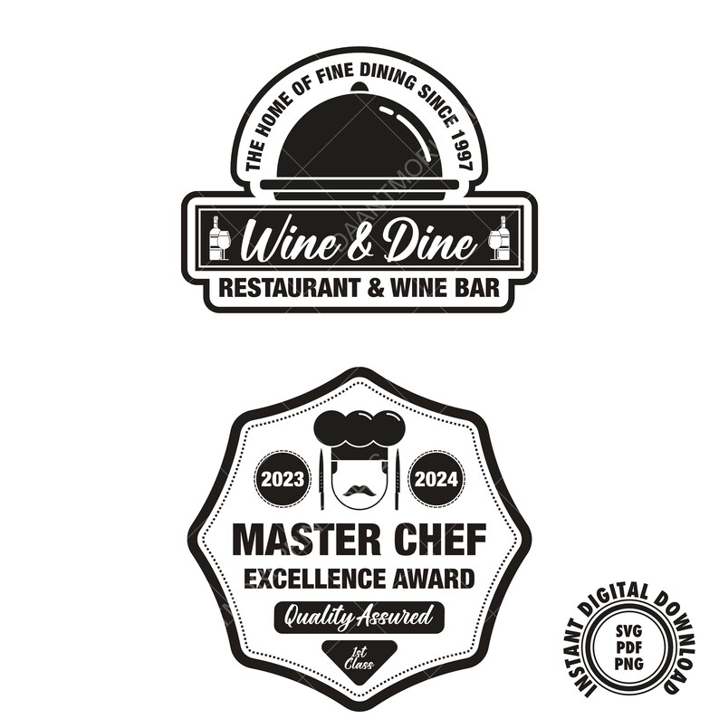 Restaurant Logo Templates: Cafe, Bar, Shop Logo Bundle (SVG, PDF, PNG ...
