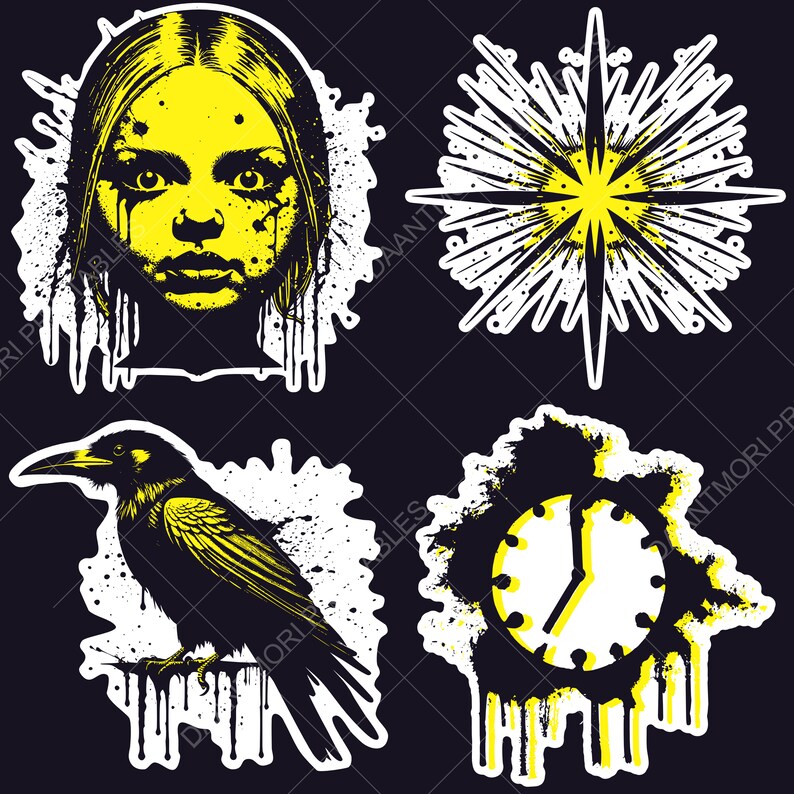 PNG Sticker Bundle, Street Art Stencil Stickers, Printable Sticker Art ...