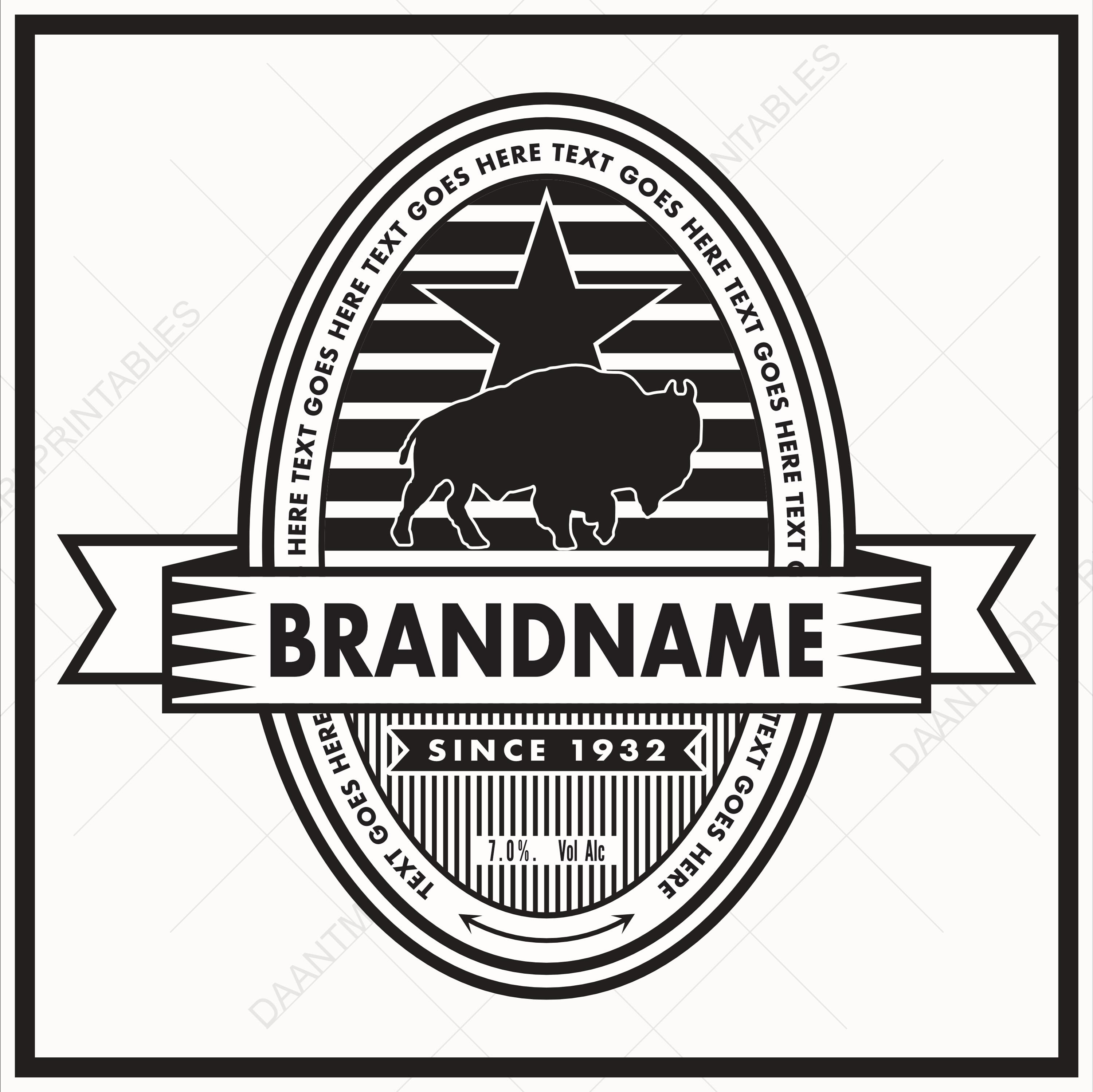 Vintage Oval Logo Badge Bundle: Editable Emblem Designs (digital ...