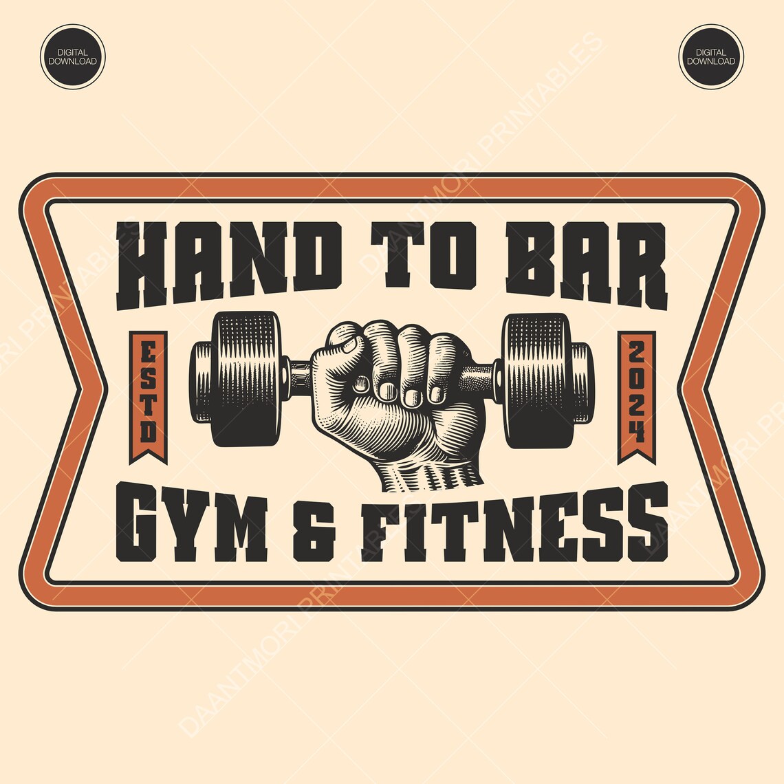 Vintage Gym Logo Design Bundle: Retro Fitness Graphics (digital ...