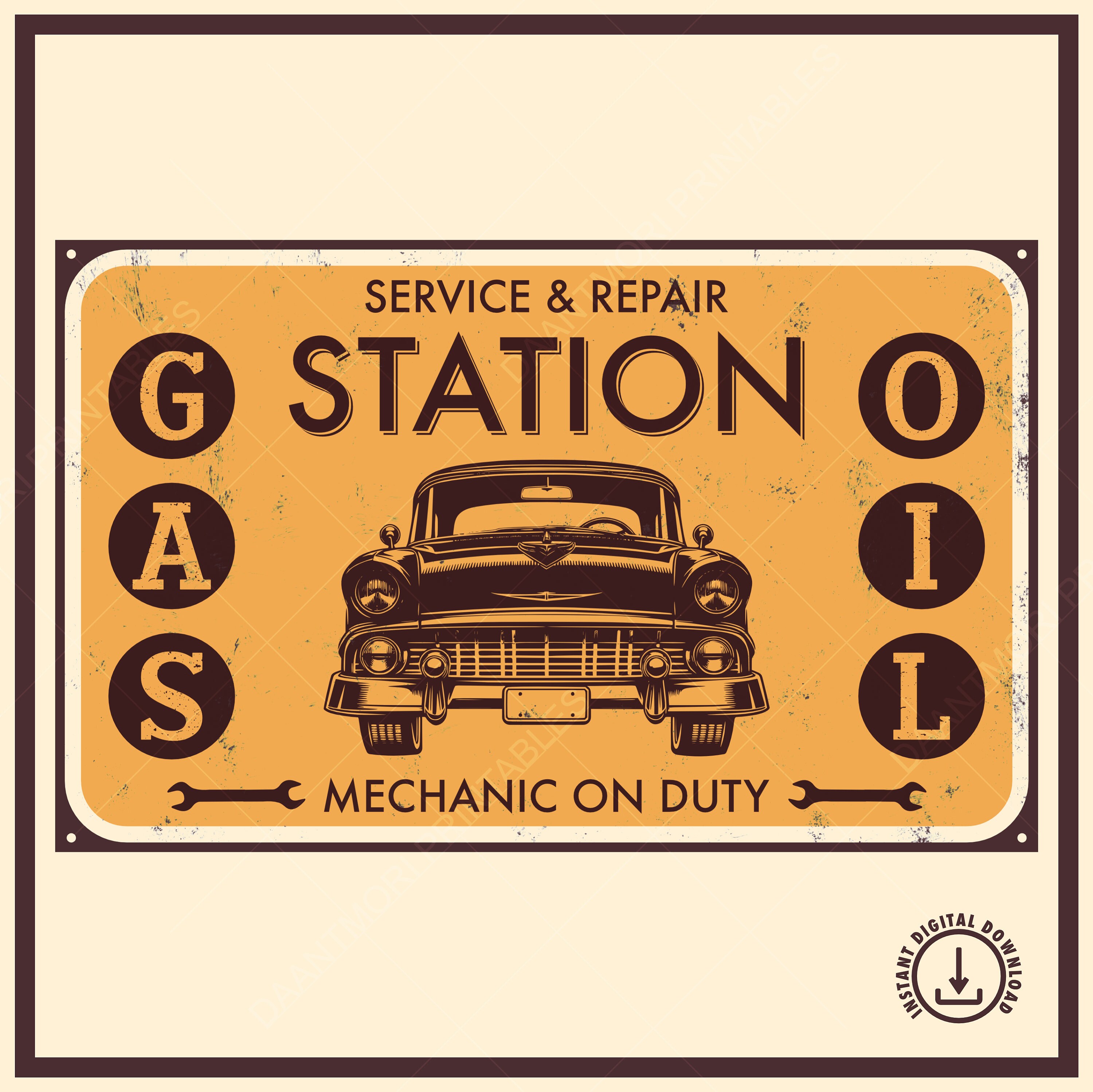 Vintage Garage Signs: Retro Automotive Advertising Art (PNG, SVG) - Etsy