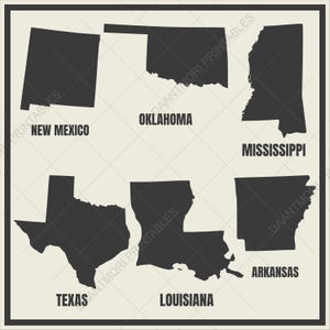 USA States Map SVG: US Map Clipart, American State Silhouettes (digital ...