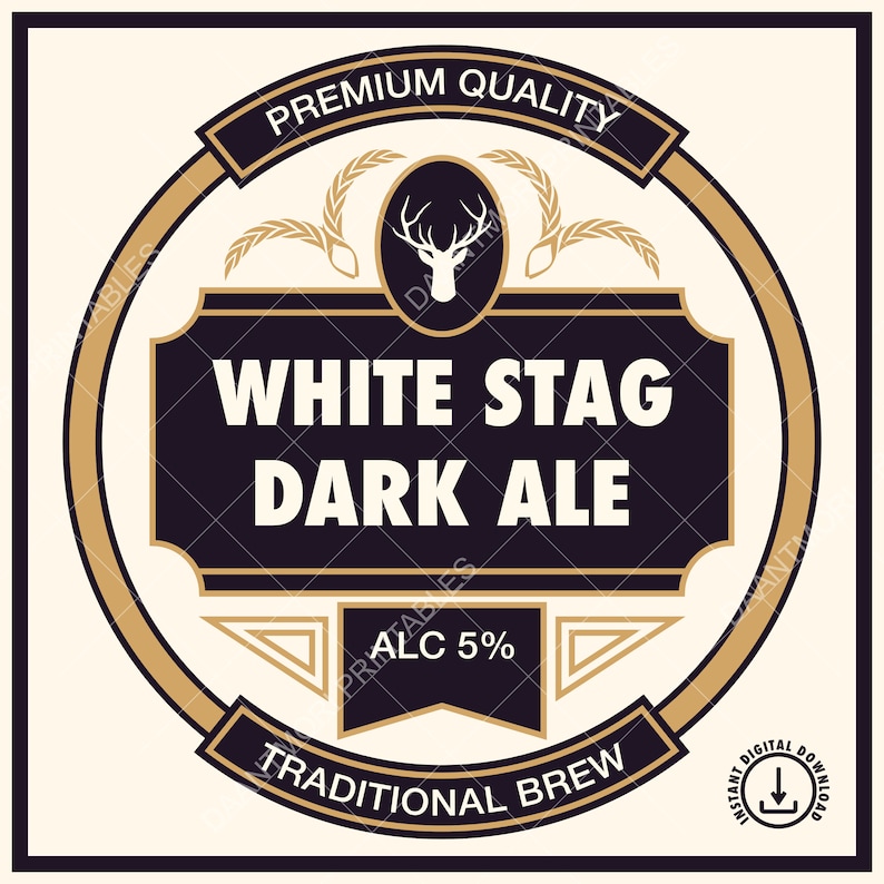 Vintage Beer Bottle Label Templates: Editable Text Lager Logos (SVG ...