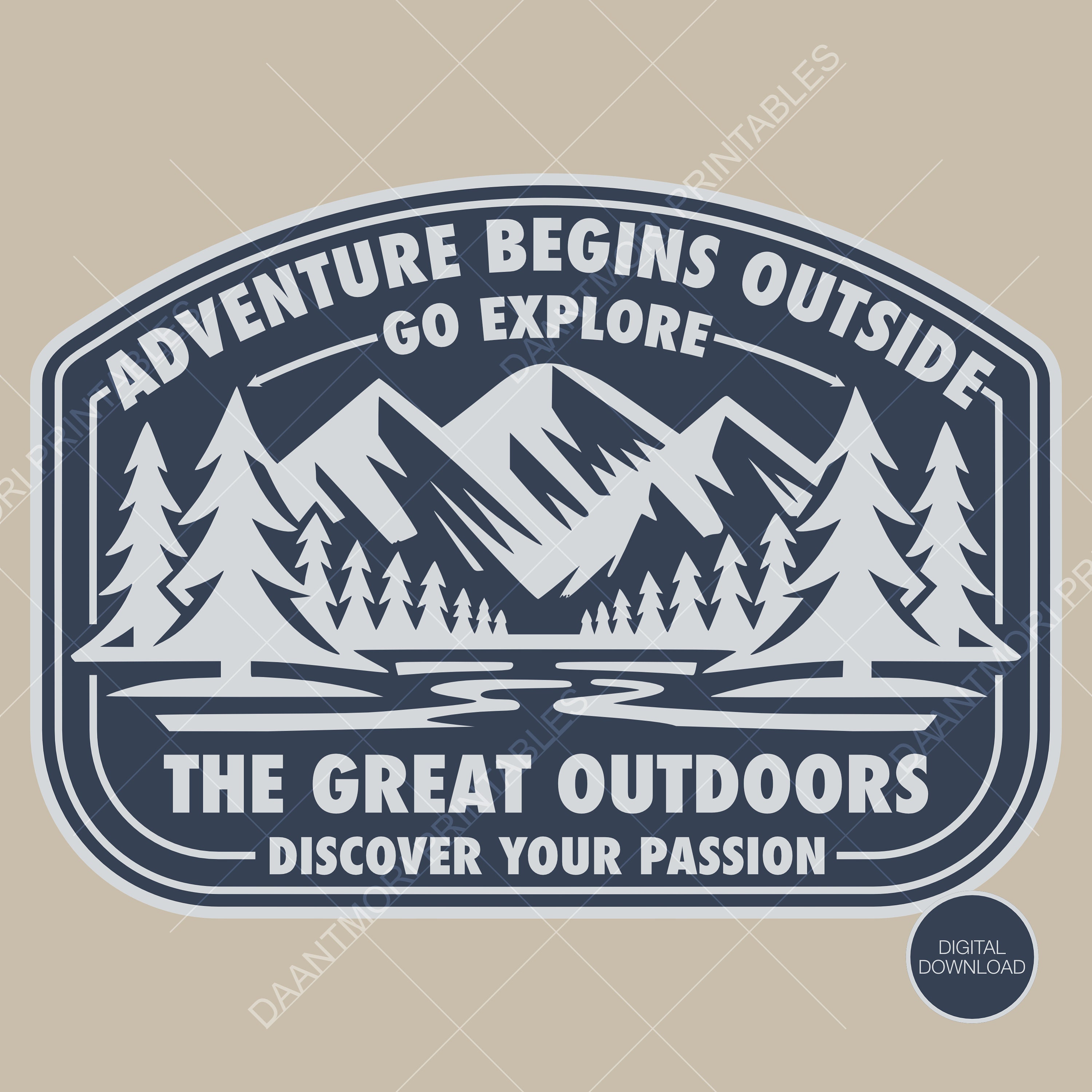 Outdoor Adventure Logo Templates, Hiking Badge Design Bundle, Camping ...