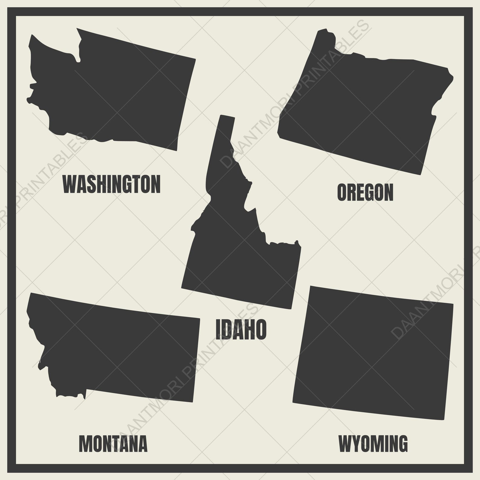USA States Map SVG: US Map Clipart, American State Silhouettes (digital ...