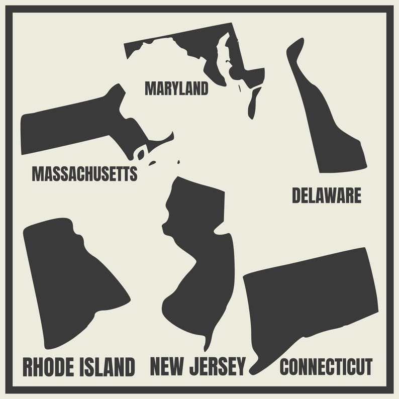 USA States Map SVG: US Map Clipart, American State Silhouettes (digital ...