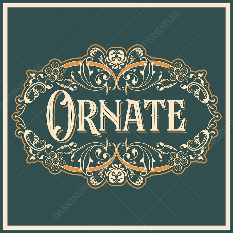 Vintage Ornate Logo Frames Bundle: Victorian Badge Designs (digital ...