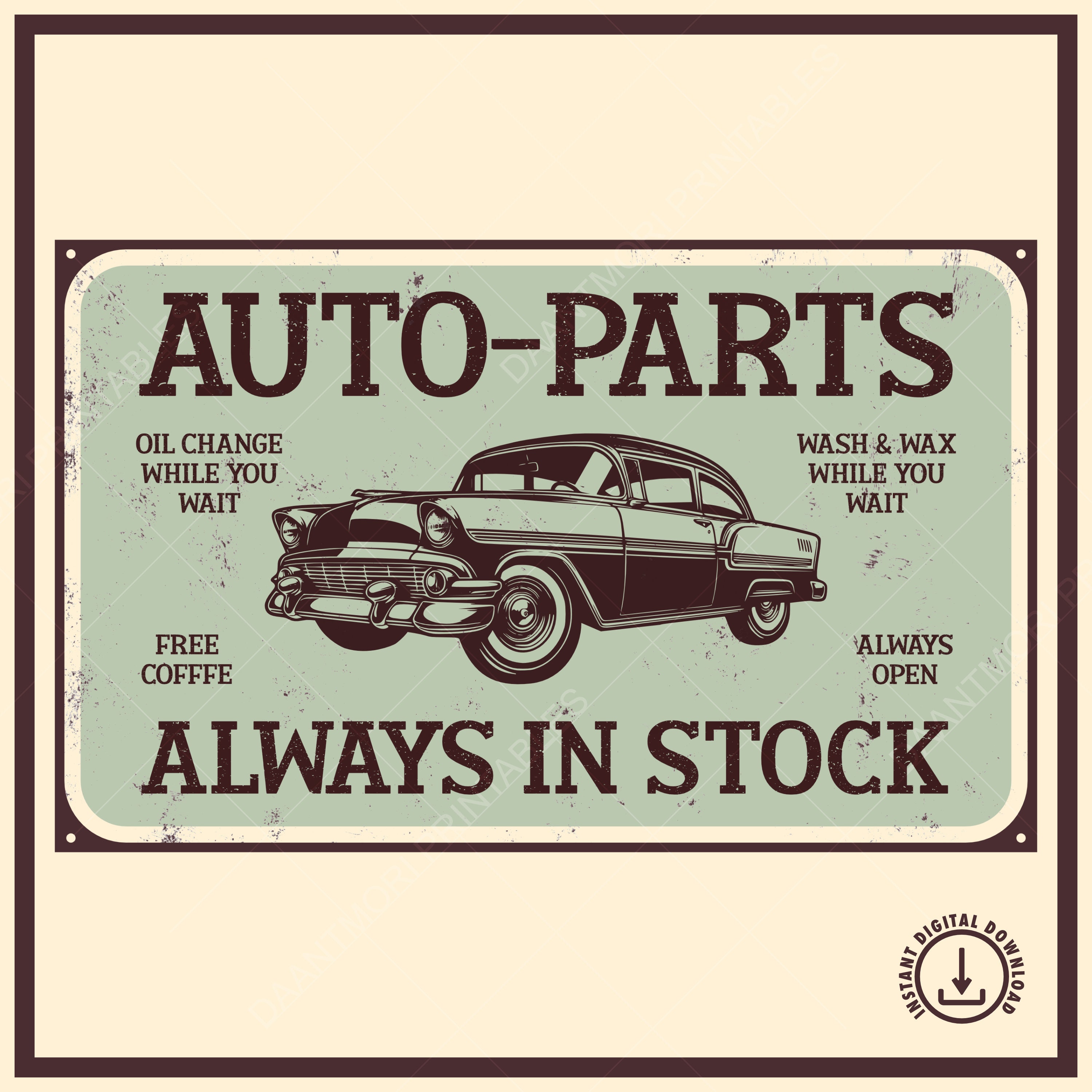 Vintage Garage Signs, Retro Advertising Signs, Vintage Transportation ...